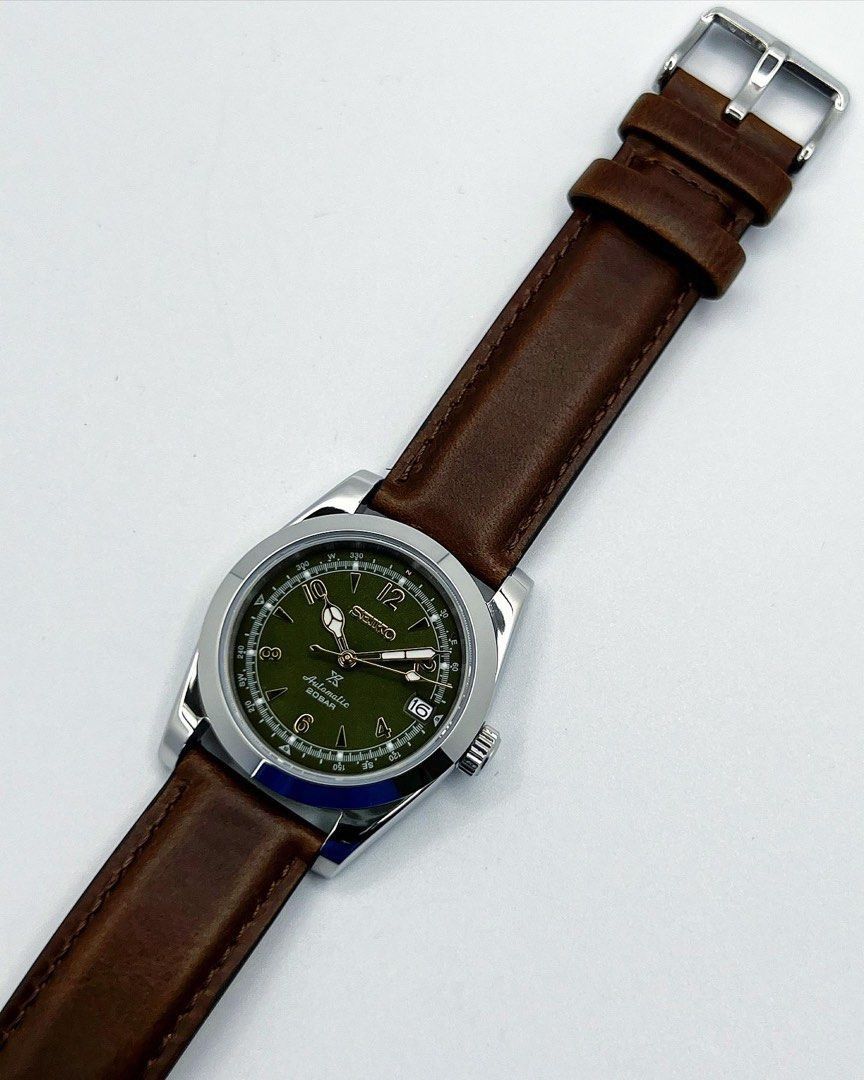 Custom RARE Seiko Watch Custom Mod Olive Green Alpinist 36MM | Grailed