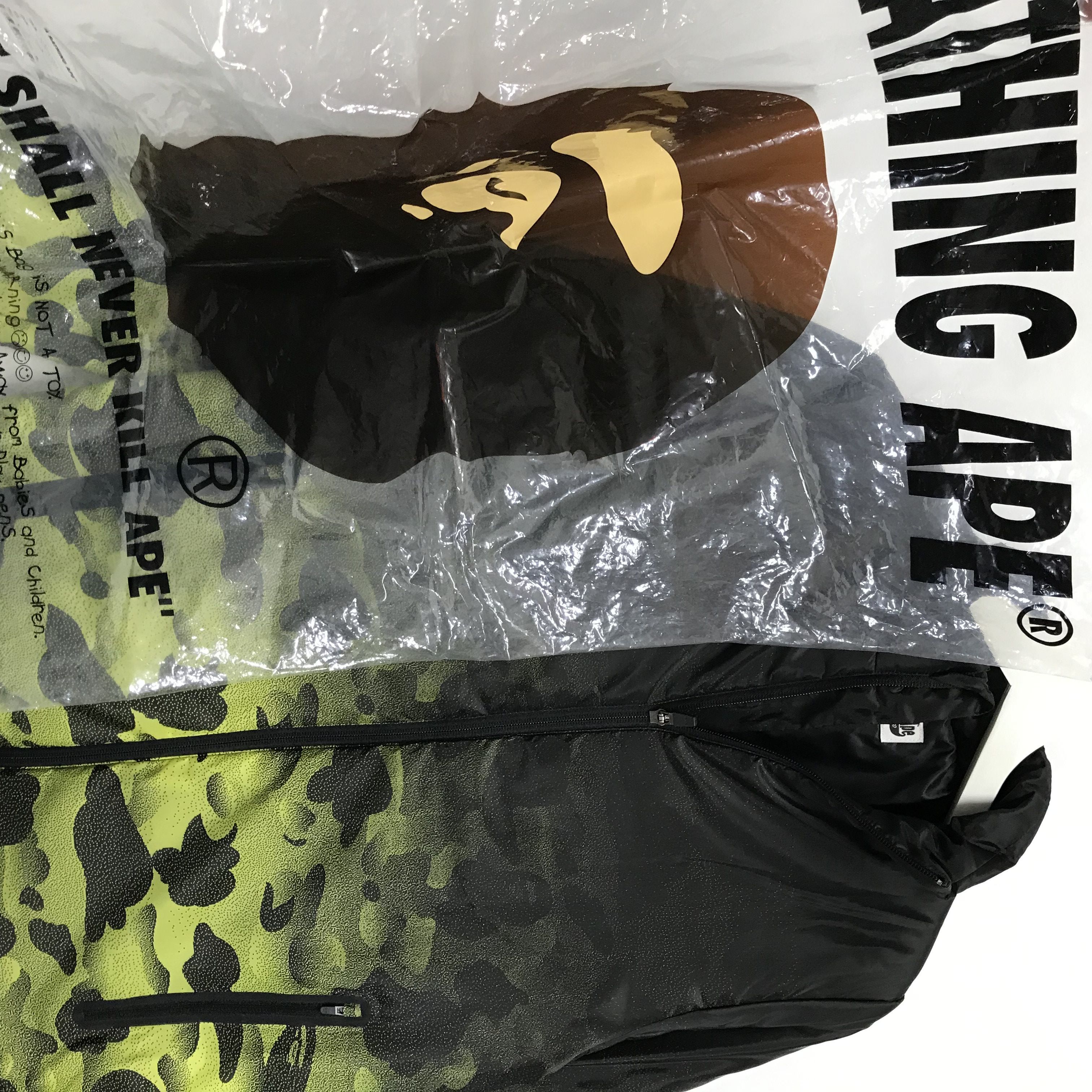 Bape [S] A BATHING APE BAPE NOISE CAMO PUFFER JACKET BLACK | Grailed