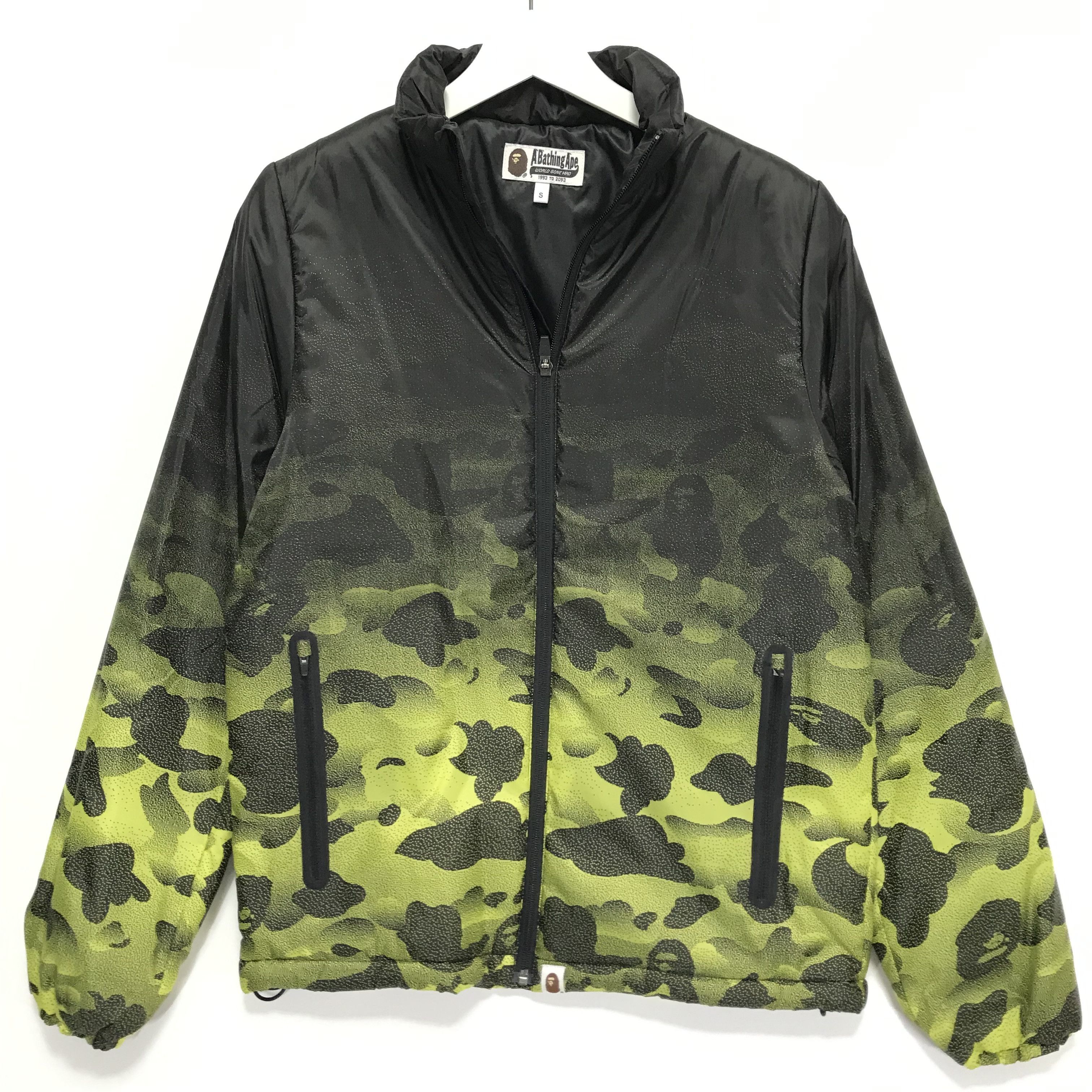 Bape [S] A BATHING APE BAPE NOISE CAMO PUFFER JACKET BLACK | Grailed