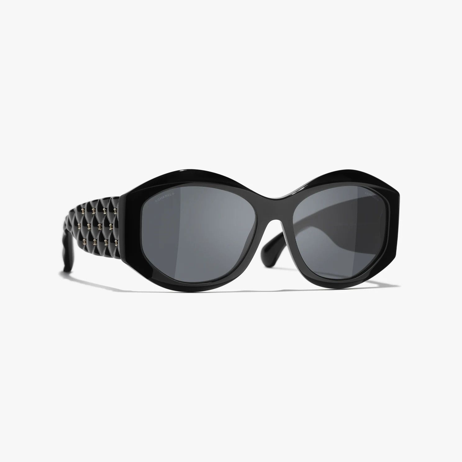 Chanel × Clear Metals × Electric Visual Sunglasses CHANEL CHAIN CC LOGO ...