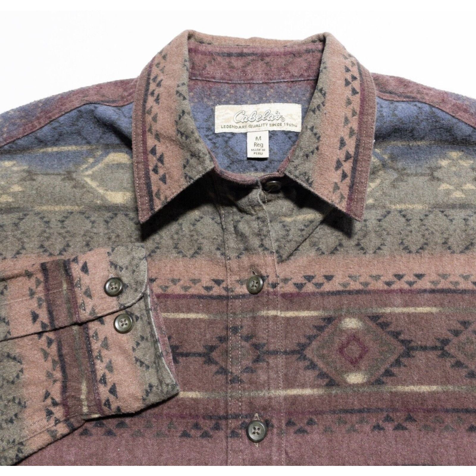 Vintage Cabela's Aztec Chamois Shirt Men's Medium Flannel Southwest ...