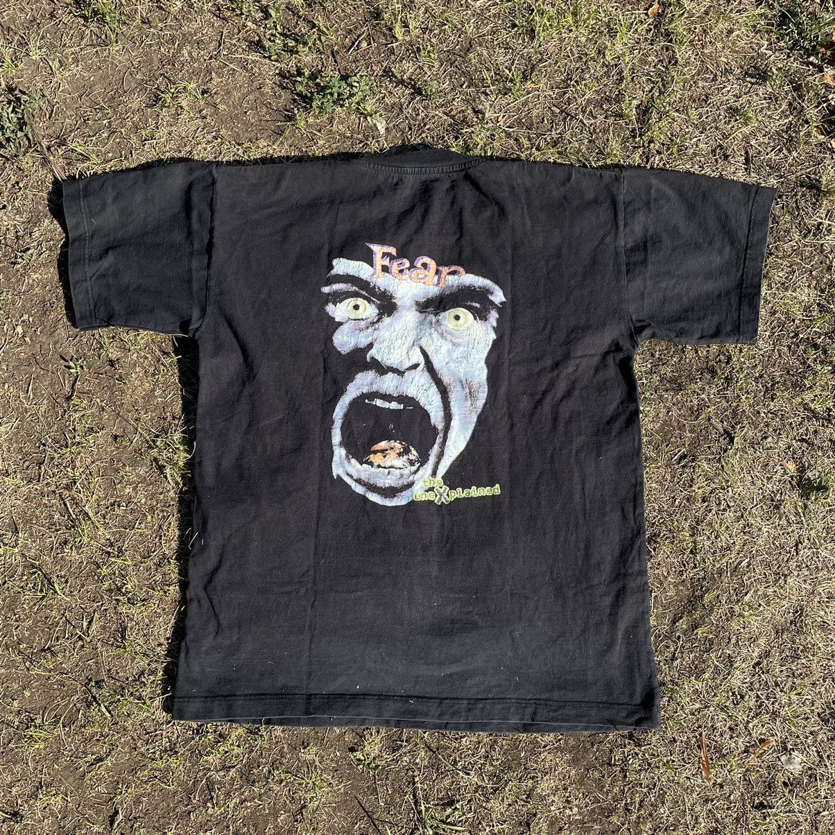 Vintage Vintage 90s Faded Fear Skulls Dead Face Horror Band Crossed ...