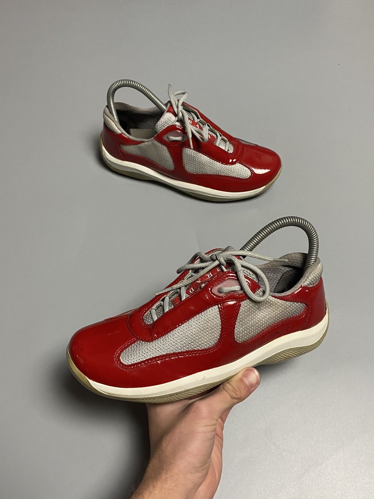 Prada × Vintage Prada americas cup vintage leather patent red tab wmn shoes | Grailed