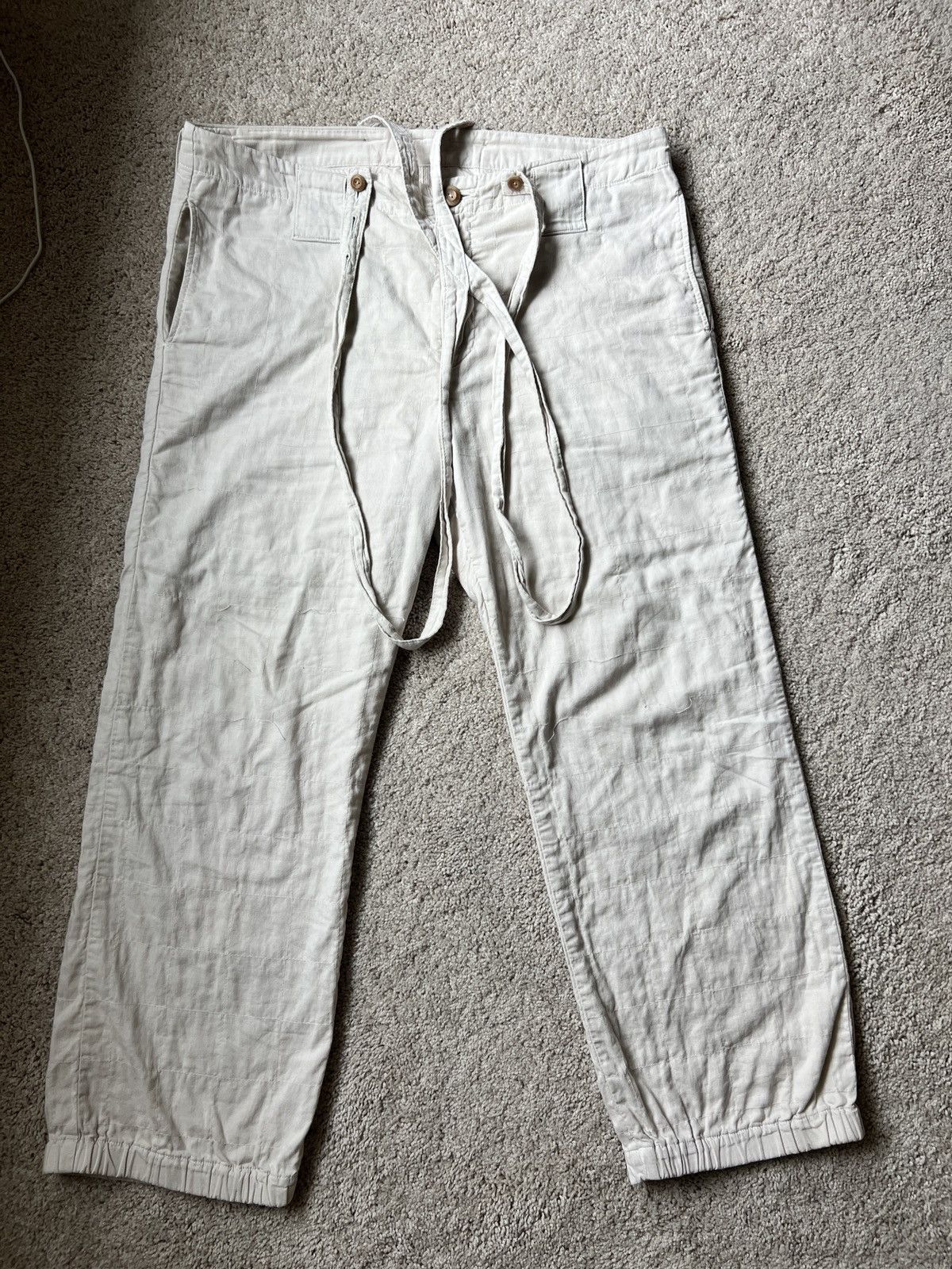 Visvim Rare Visvim Mannock Pants Stitches Ivory Size 1 | Grailed