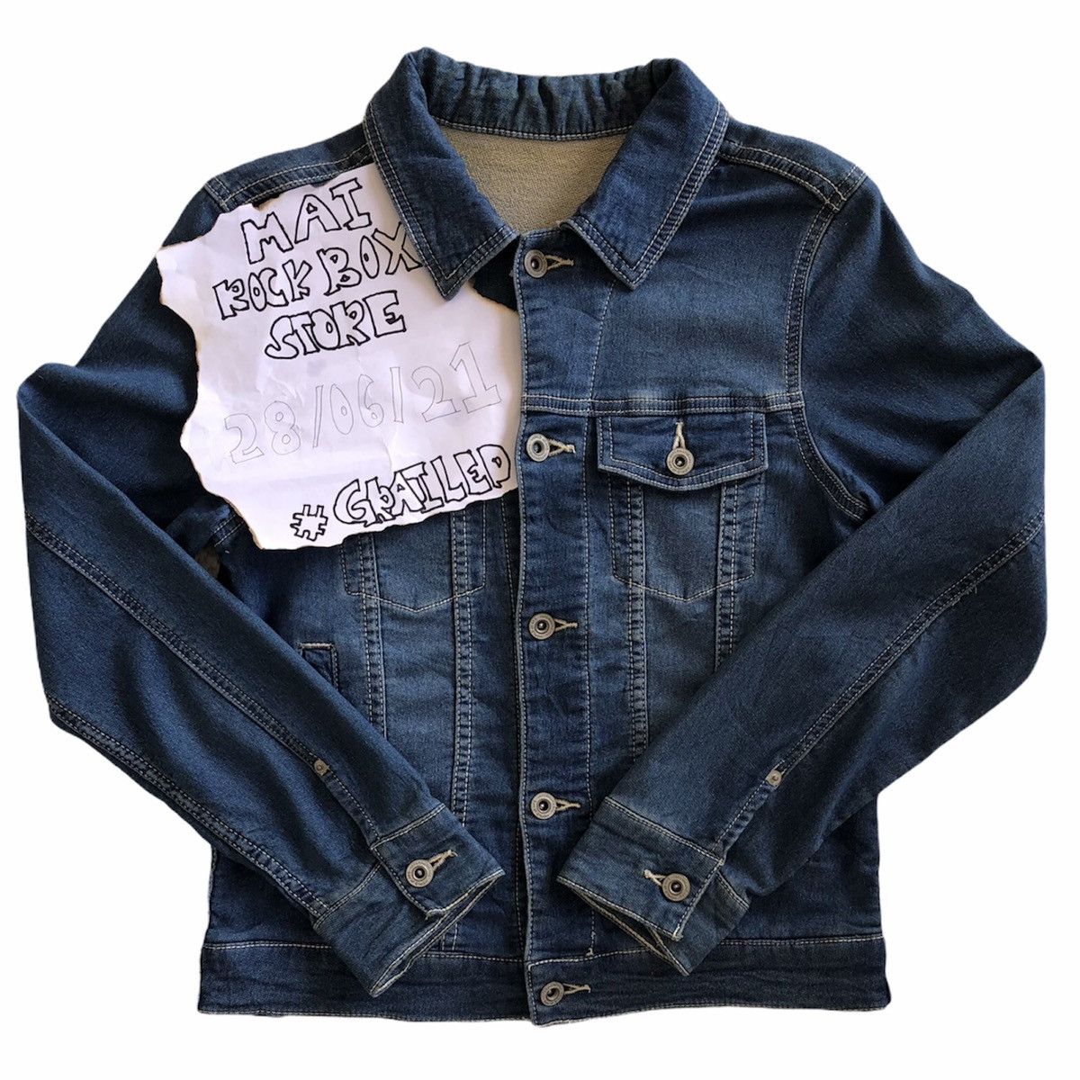 Denim Jacket × Japanese Brand × Vintage Women Stretch Denim Jacket ...