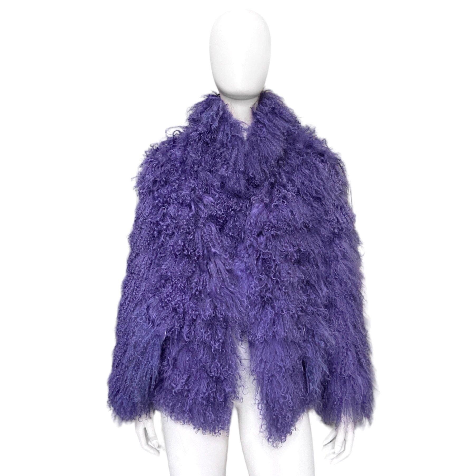 Ann Demeulemeester Ann D Fall 2008 Reversible Purple Shearling Leather ...