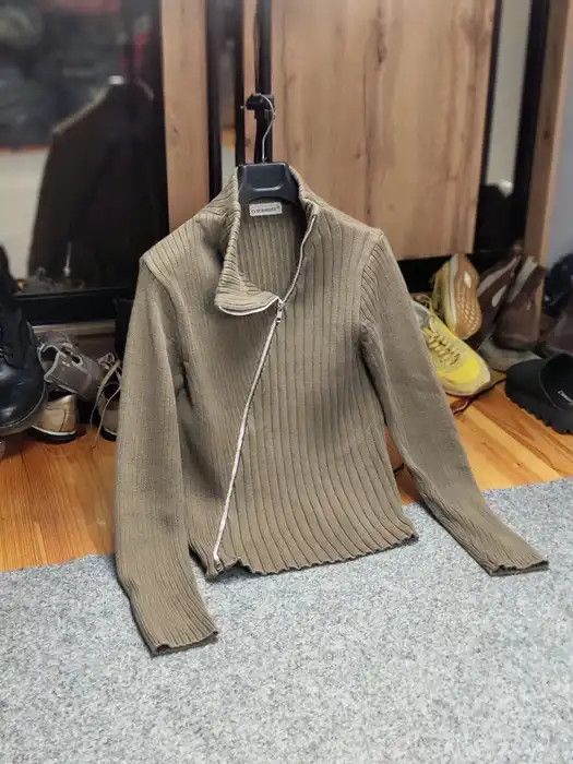Vintage Vintage 90's Japanese Style Full Zip Ribbed Sweater Y2K | Grailed