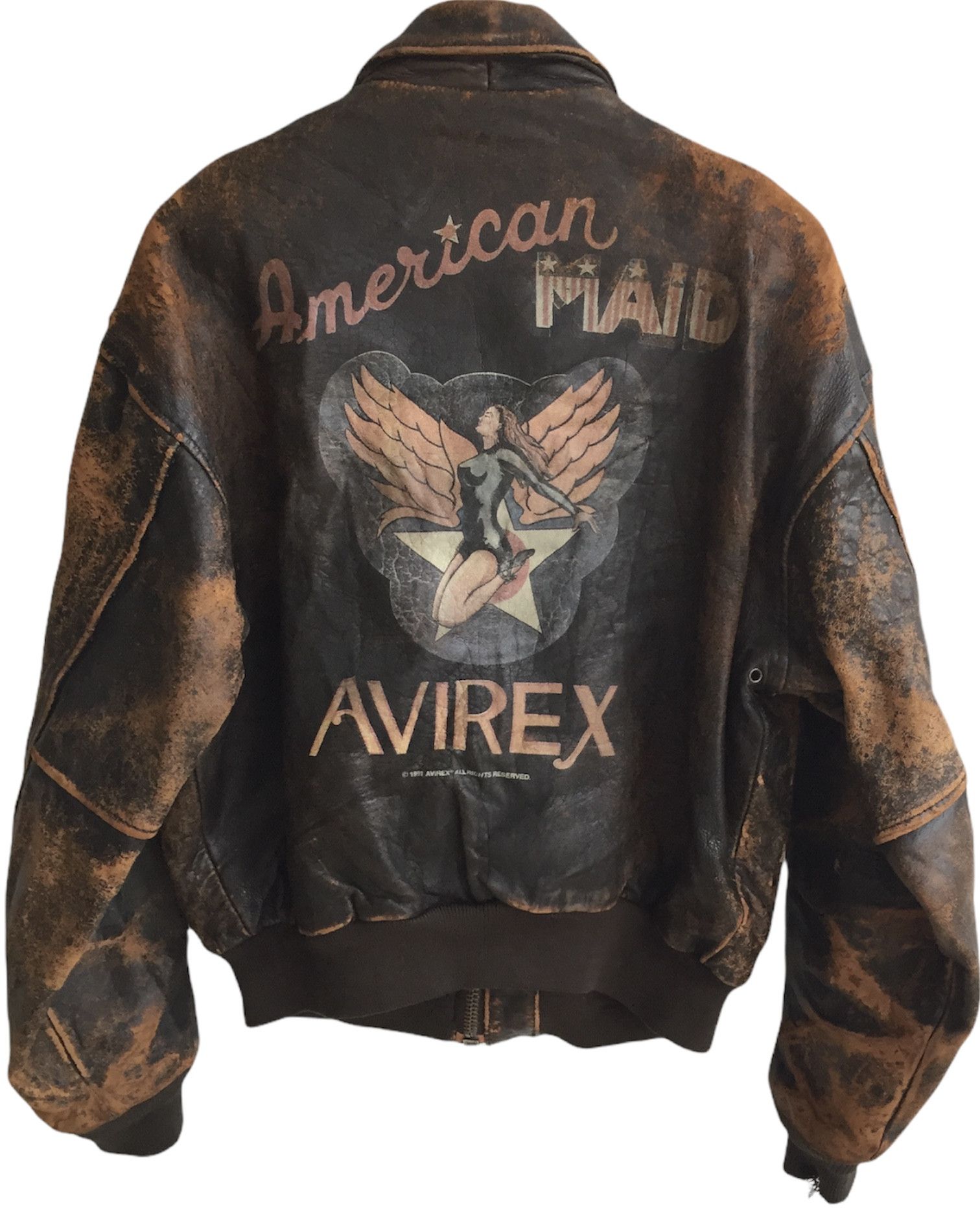 Vintage Vintage 90s THRASHED Type A2 Avirex Leather Jacket | Grailed