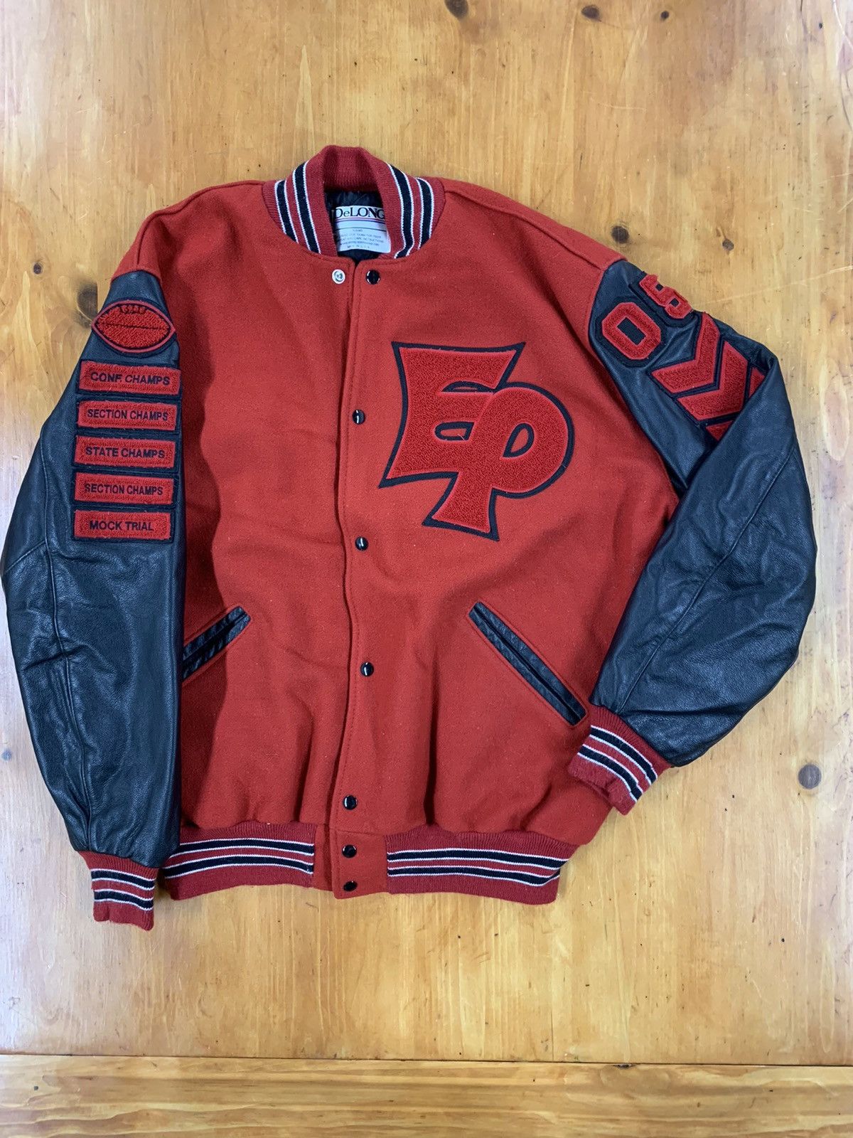 Vintage Vintage 1990s EP Leather Varsity Jacket | Grailed