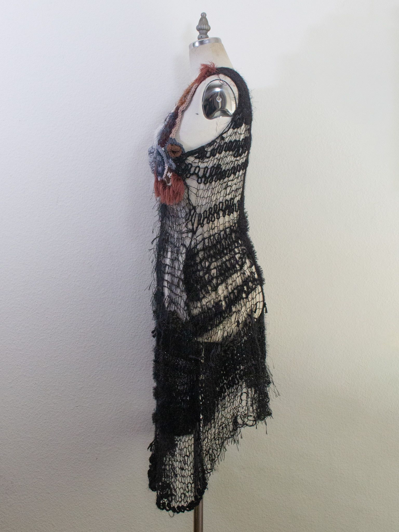 Rodarte Loose Hand Knit Dress with Crochet Flowers | Grailed