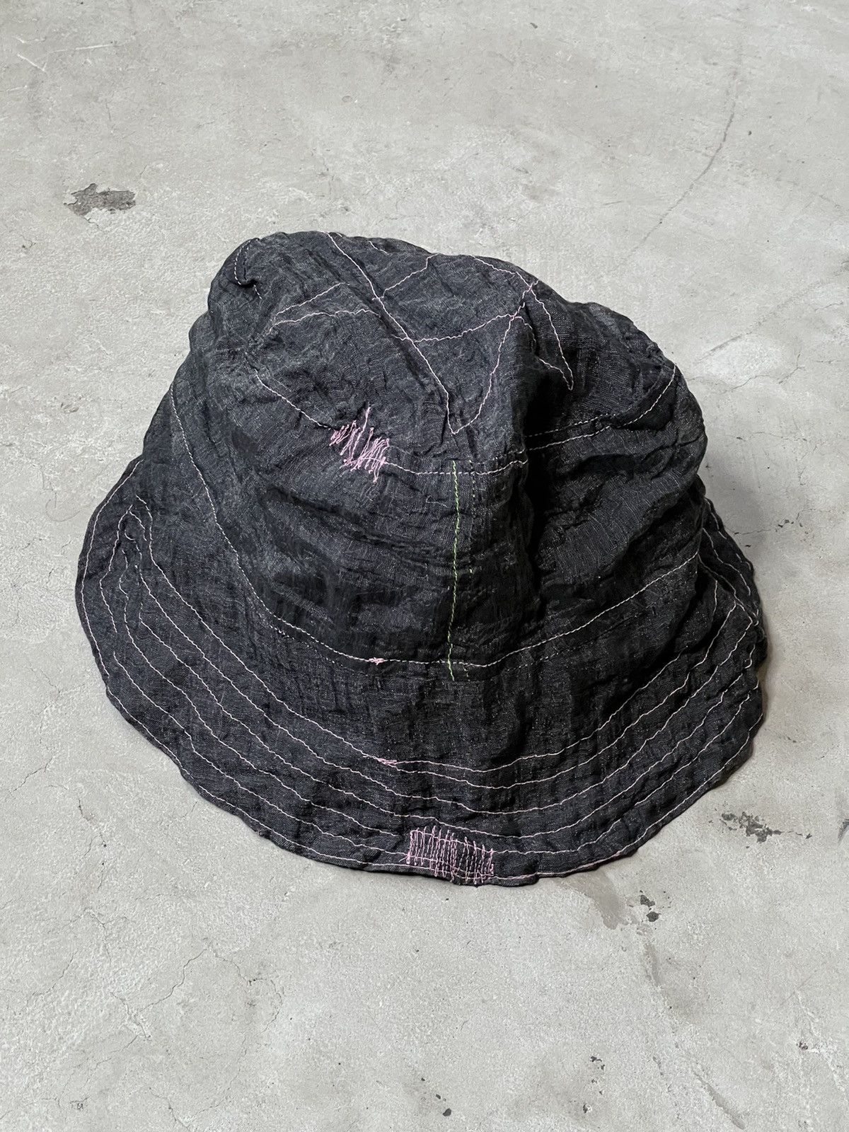 Vintage Poche Studio Metal Fabric Semi Sheer Bucket Hat | Grailed
