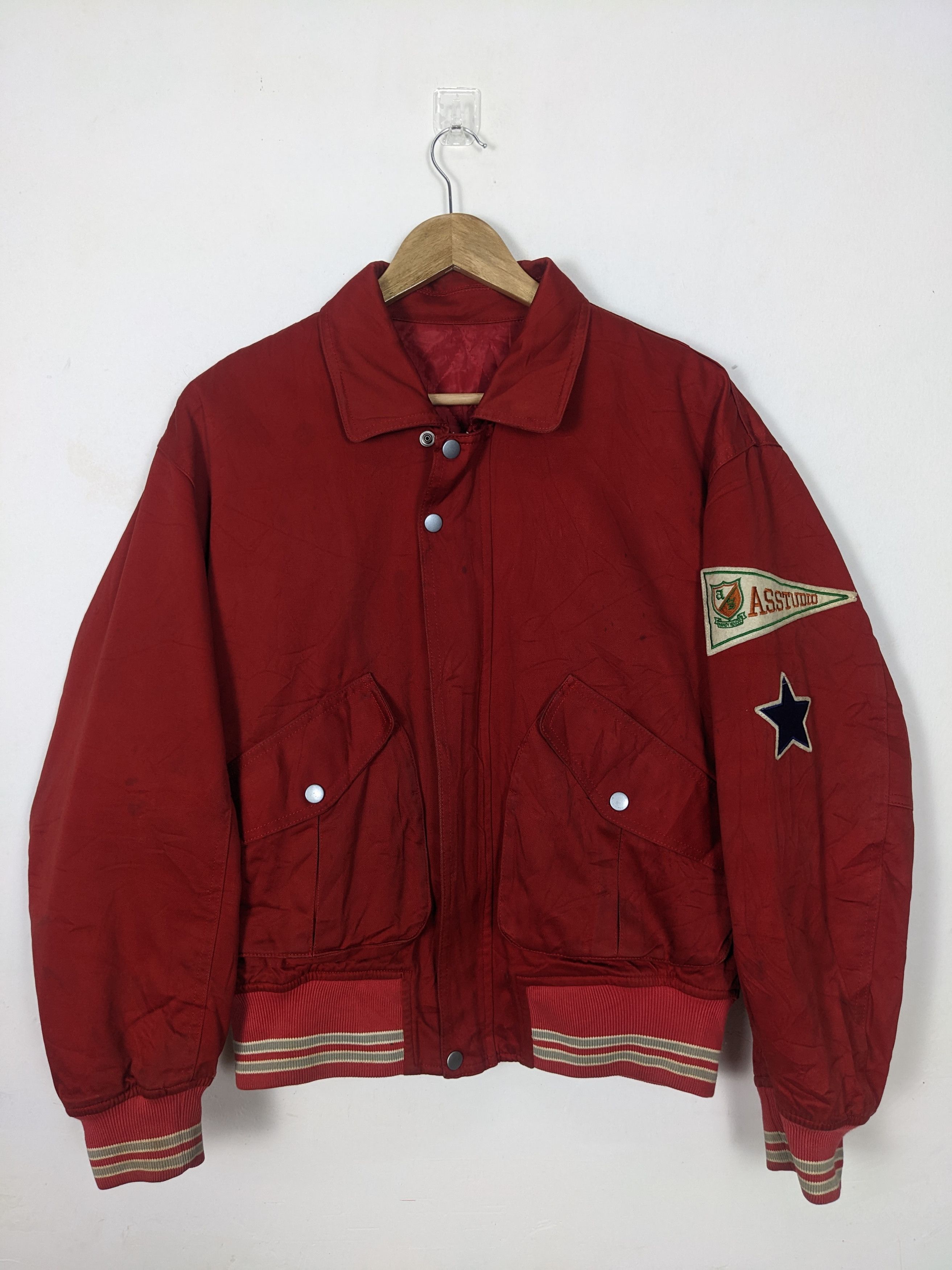 American College × Varsity Jacket × Vintage Vintage ATELIER SAB VARSITY ...