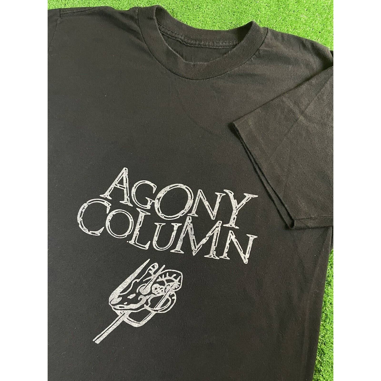 Vintage Vintage 80s Agony Column Hellbilly Medium Metal Band Shirt ...
