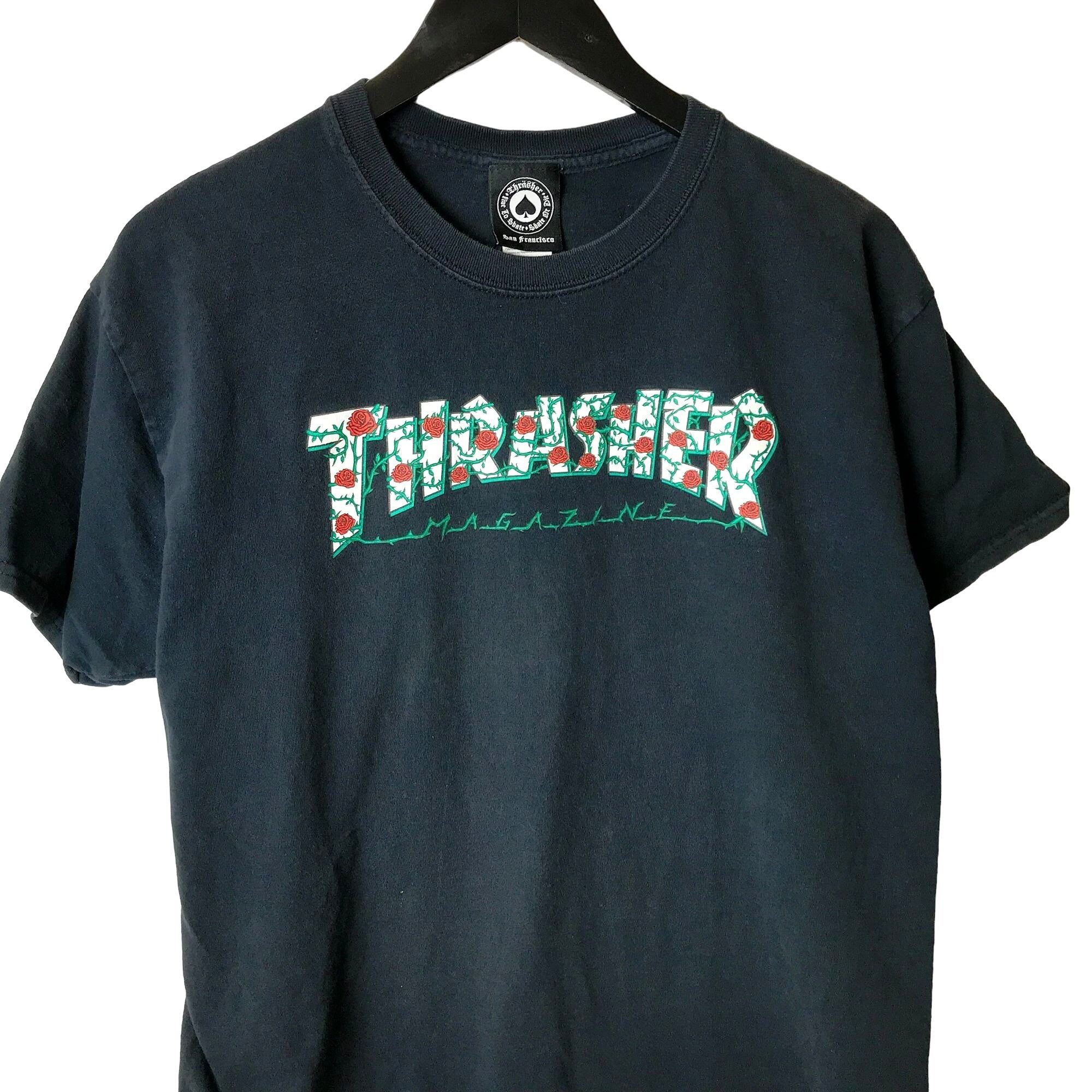 Thrasher Thrasher Magazine T Shirt Skateboard Thorns Roses Large L ...