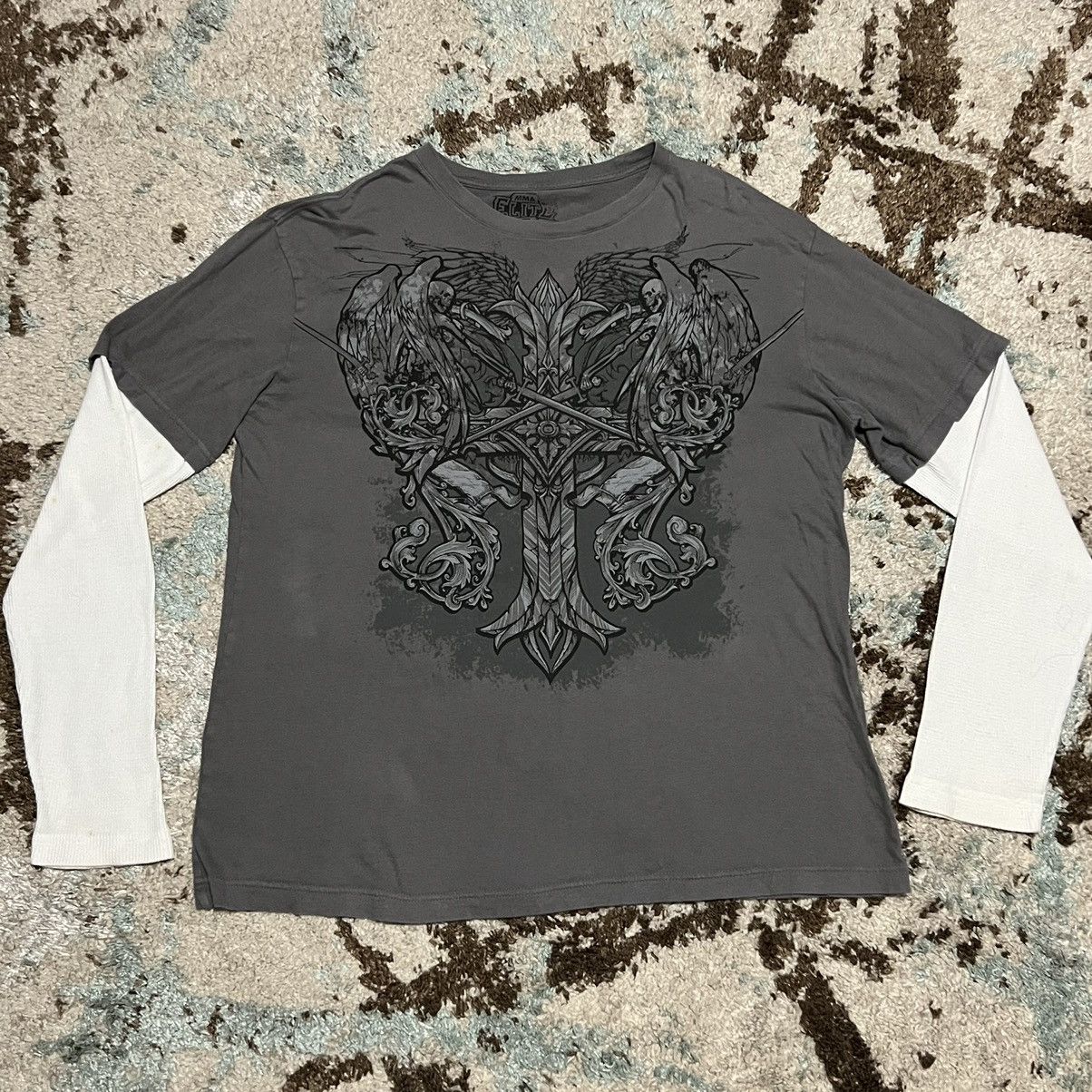 Affliction × Tapout × Ufc MMA Elite Skeleton Wings Cross Long Sleeve ...