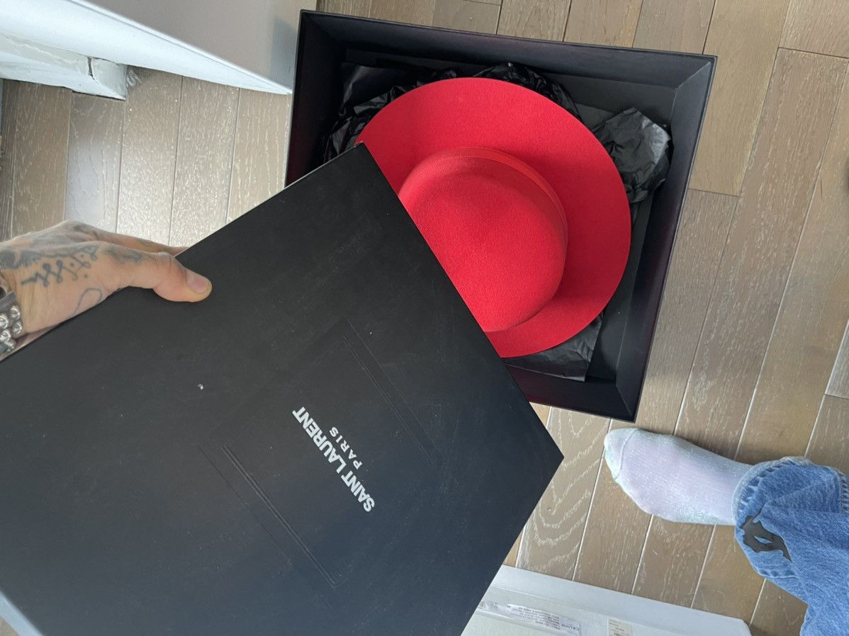 Hedi Slimane SLP SS15 Psych Rock RED Rabbit Felt Fedora Cowboy Hat ...