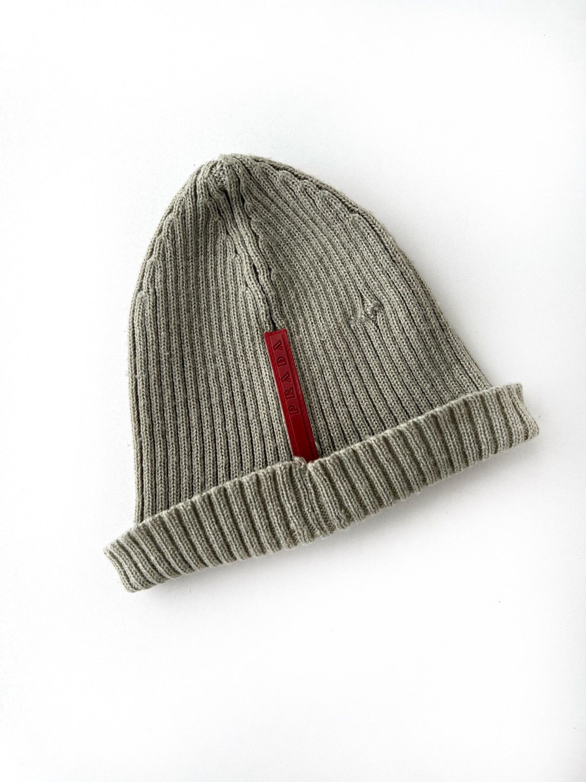 Prada Prada Beanie Hat Red Logo | Grailed