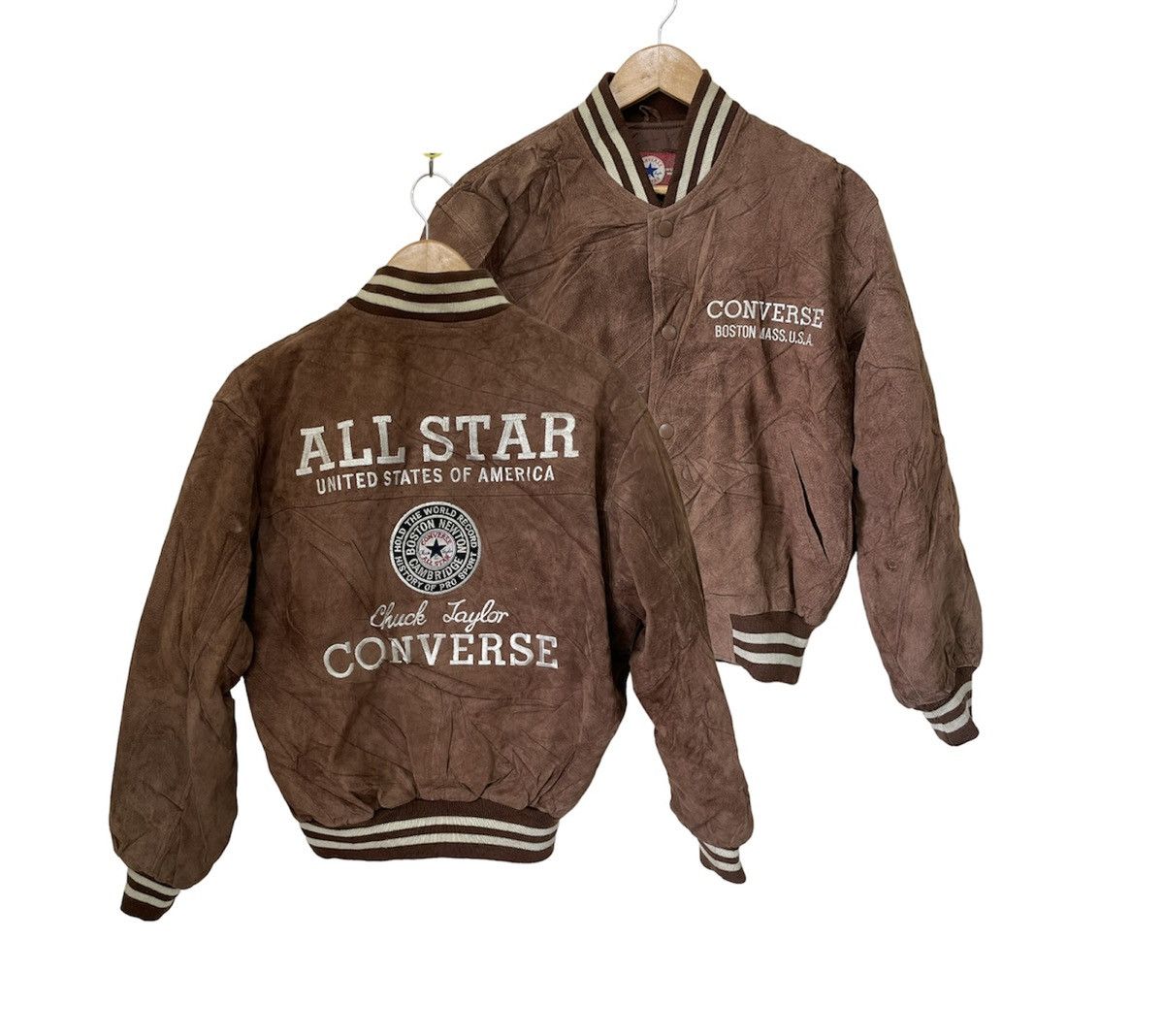 Converse × Streetwear CONVERSE PIG SKIN BOMBER JACKET | Grailed