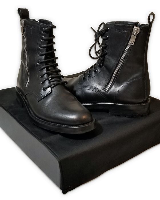 Saint Laurent Paris FW15 Double Zip 9-Eyelet Ranger Combat Boots | Grailed
