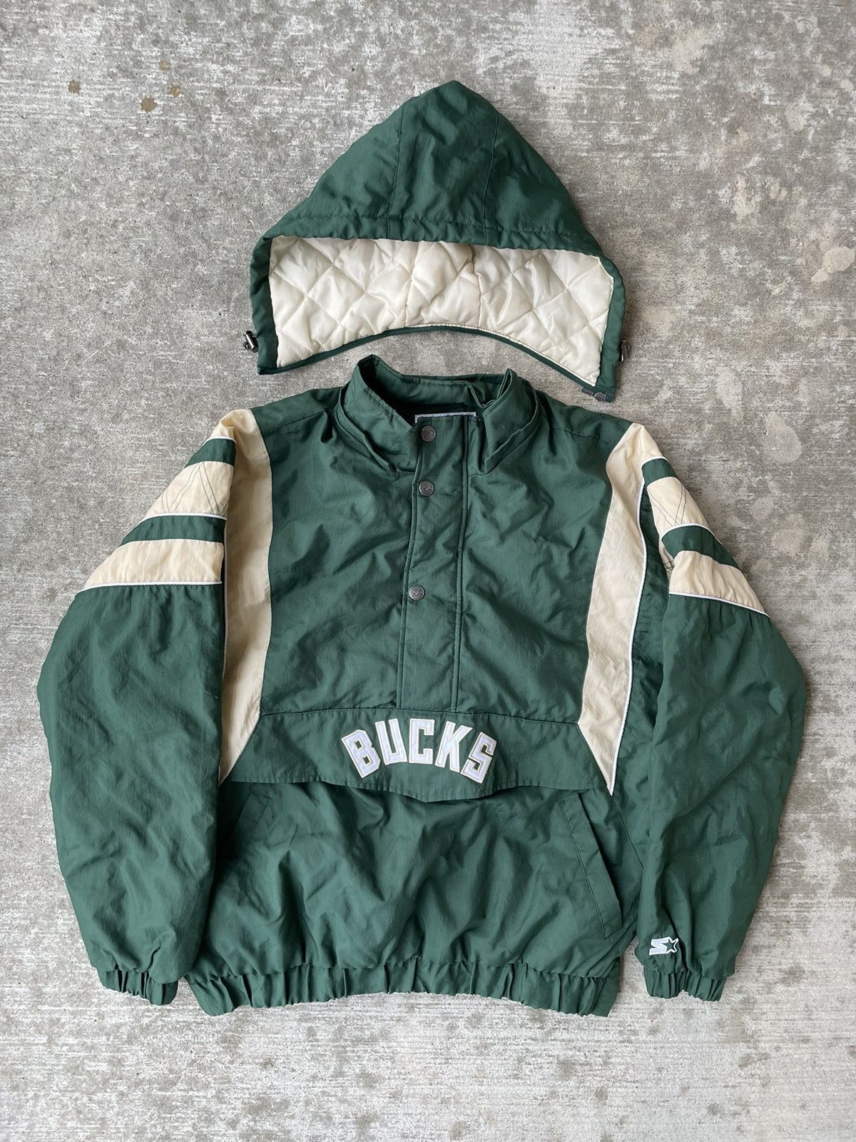 NBA × Starter × Streetwear Milwaukee Bucks NBA Starter Anorak Jacket ...