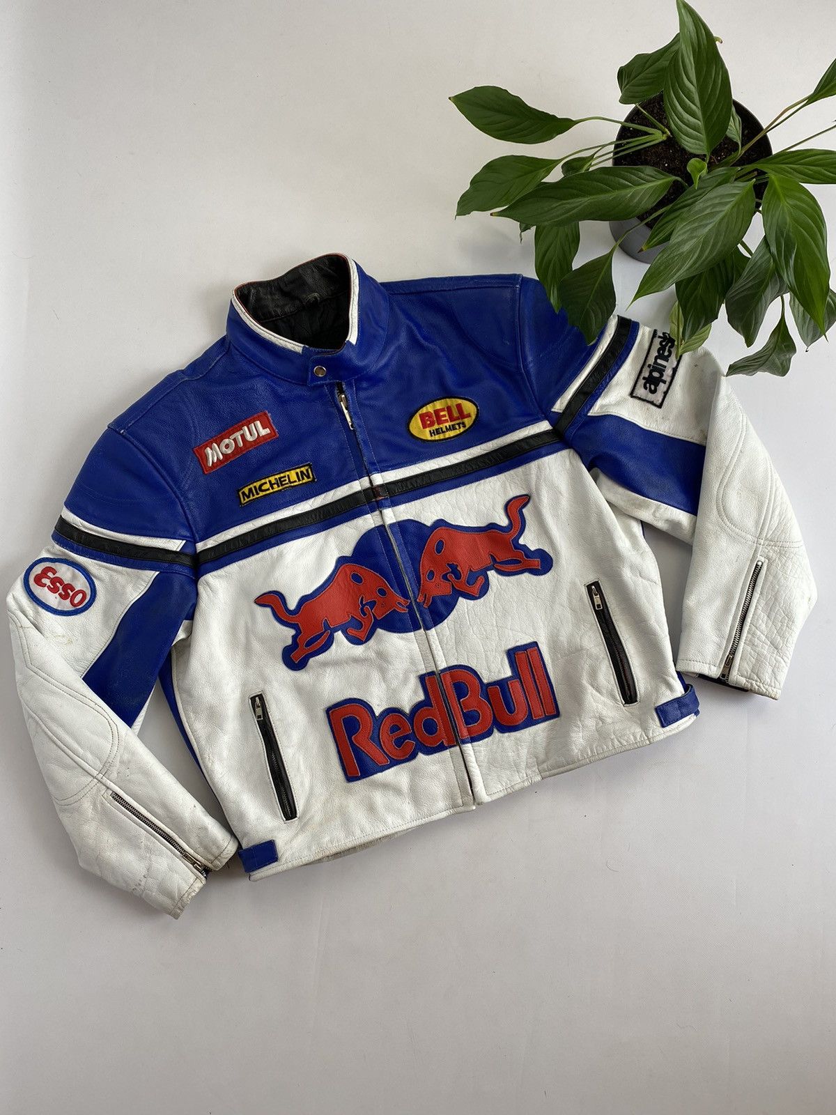 Red Bull 🔥RARE🔥Vintage Red Bull Leather Moto Racing Jacket | Grailed