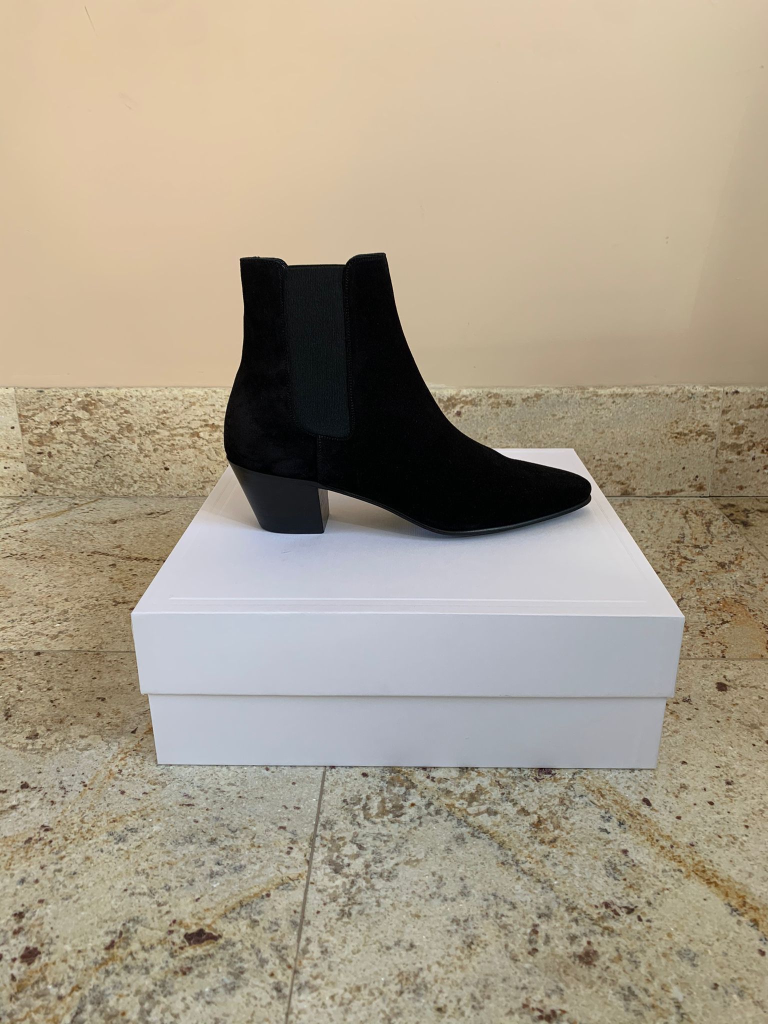 Celine Jacno 60 Suede Boots in Black | Grailed