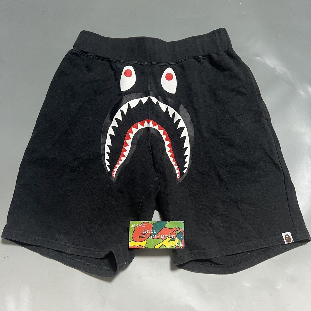 Bape BAPE shark short sweat pants black | Grailed