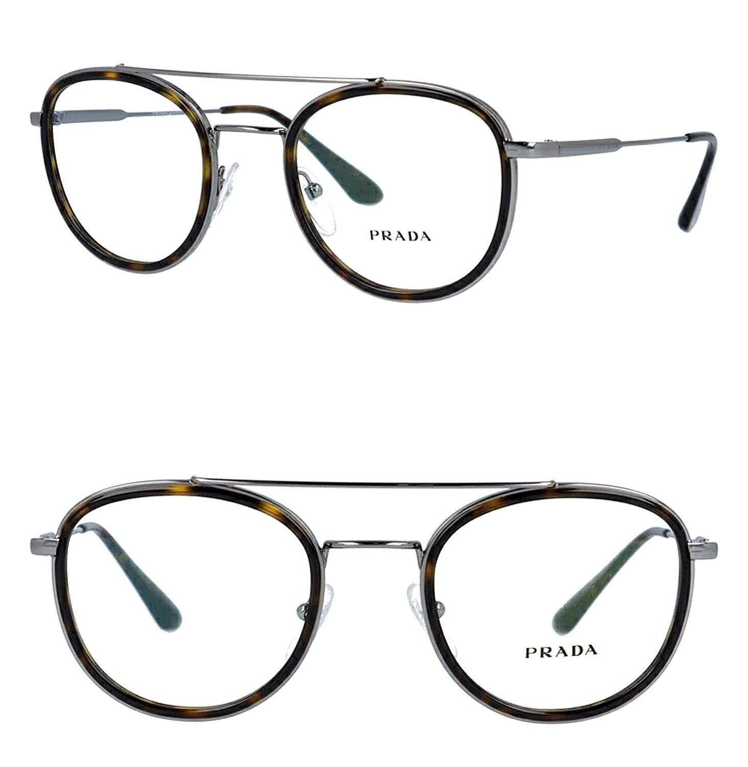 Prada PRADA Phantos 66X Gunmetal Brown Metal Eyeglasses PR66XV | Grailed