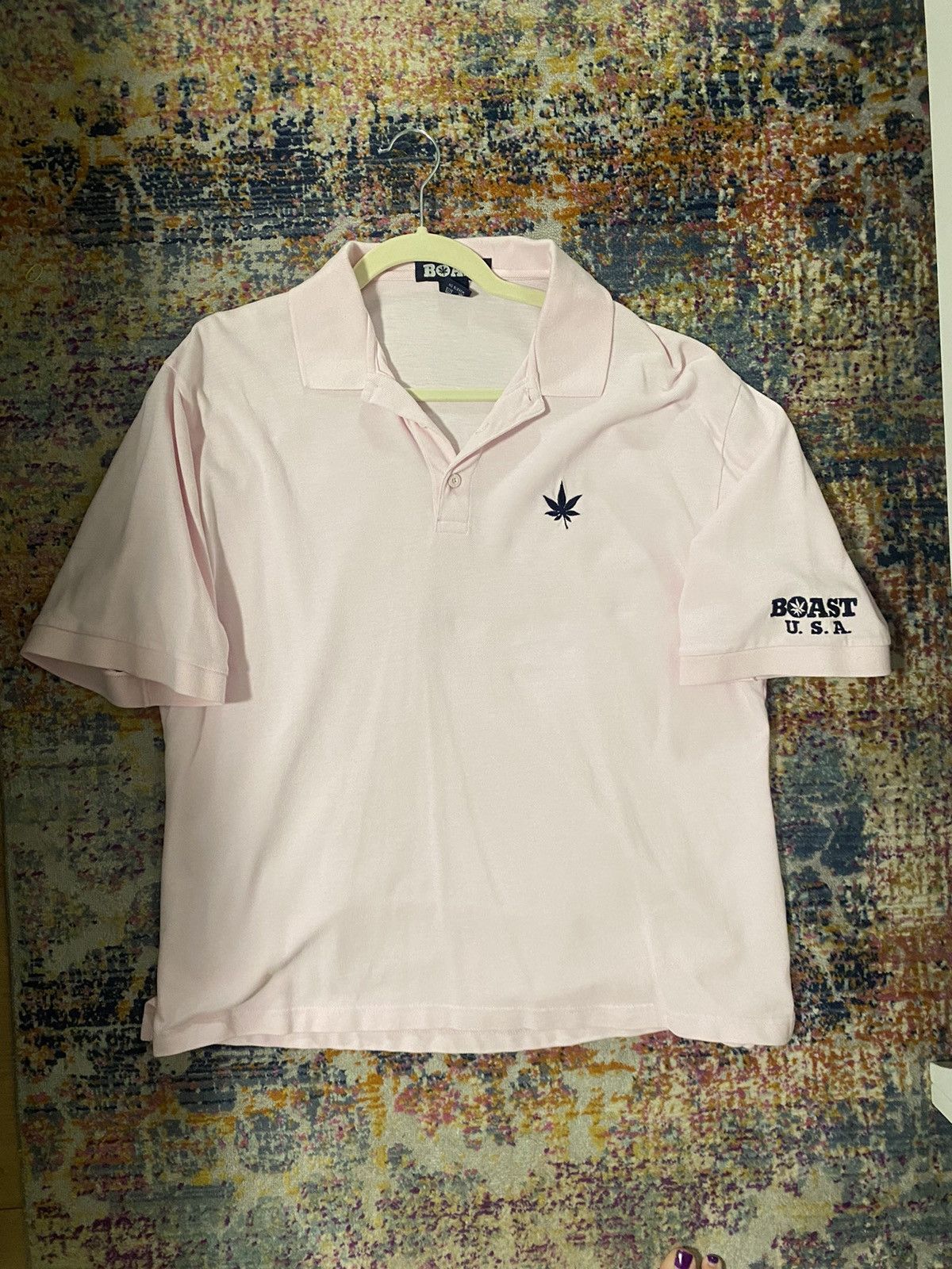 Streetwear Weed Leaf FOUR TWENTY Boast Logo Polo Shirt Happy 420 | Grailed