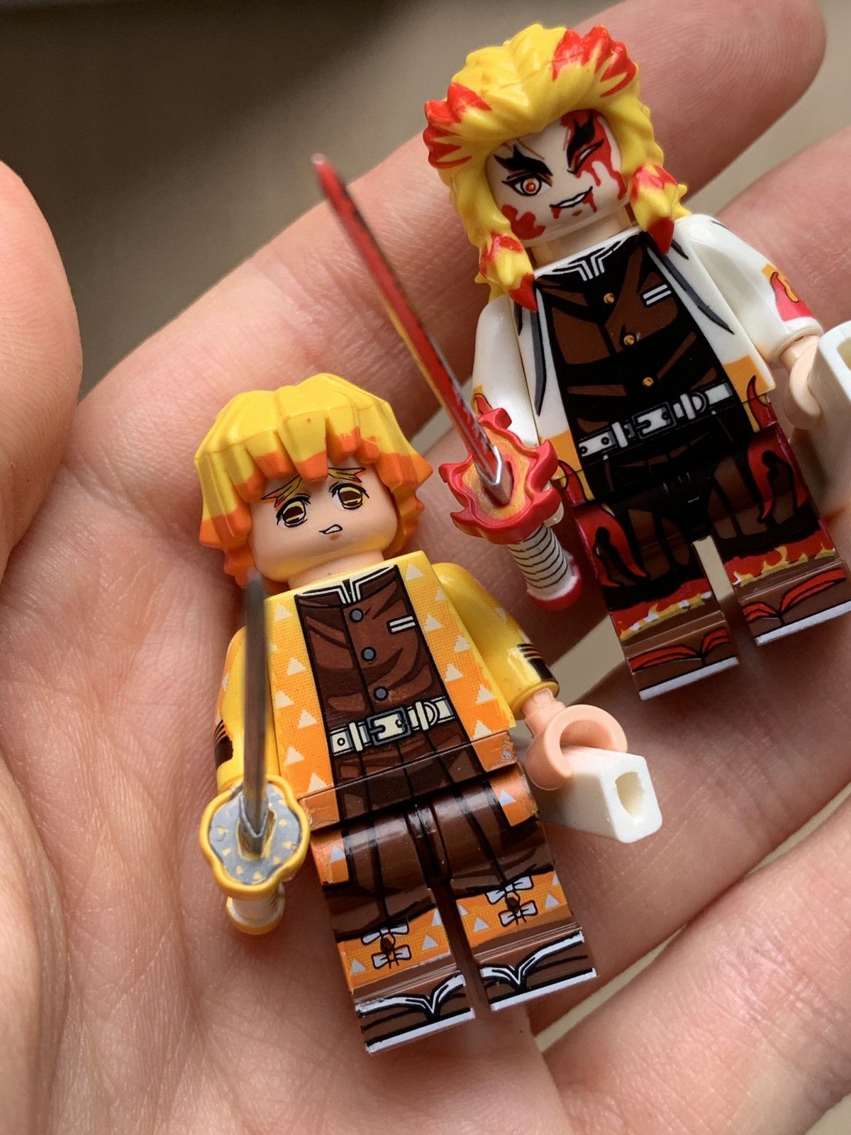 Designer Demon Slayer Lego Anime Set Minifigure Rengoku + Zenitsu | Grailed