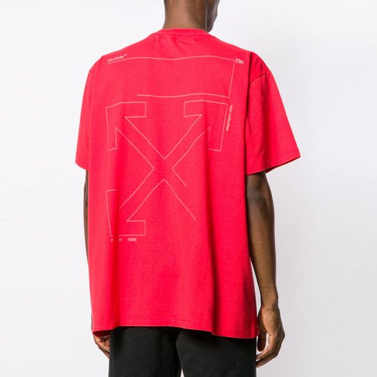 Off-White 🔥[SALE]🔥 Off-White Unfinished Red Over Tee | Grailed