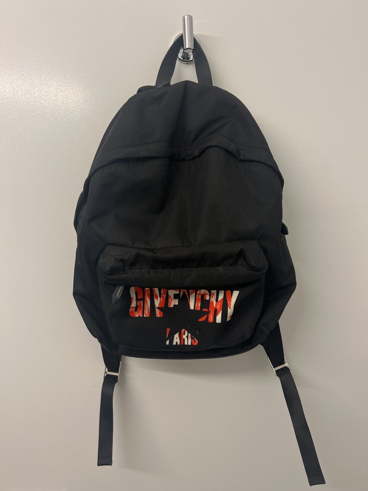 Givenchy Givenchy black backpack with red logo | Grailed