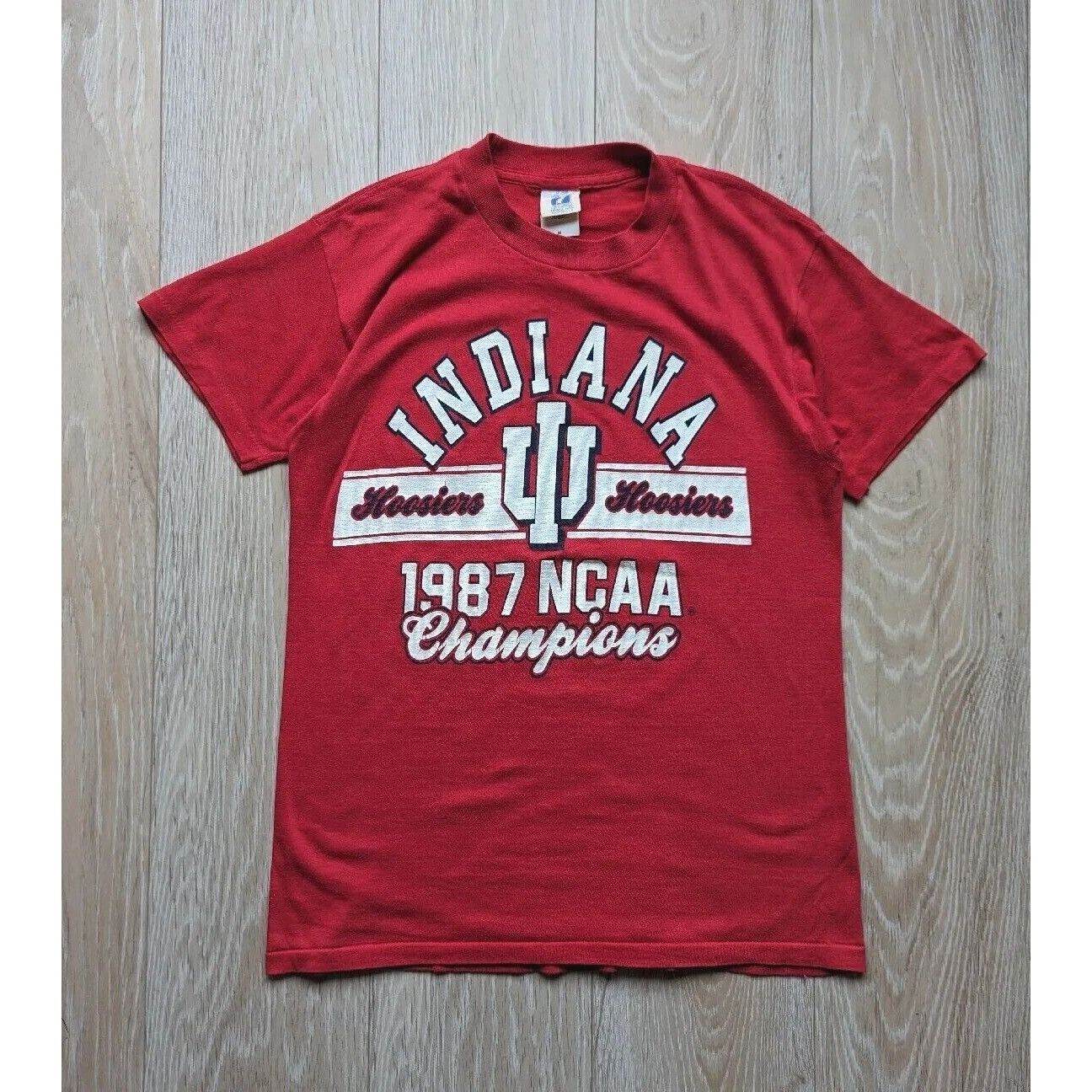 Vintage Logo 7 Vintage 1987 Indiana Hoosiers Red Graphic Tee | Grailed