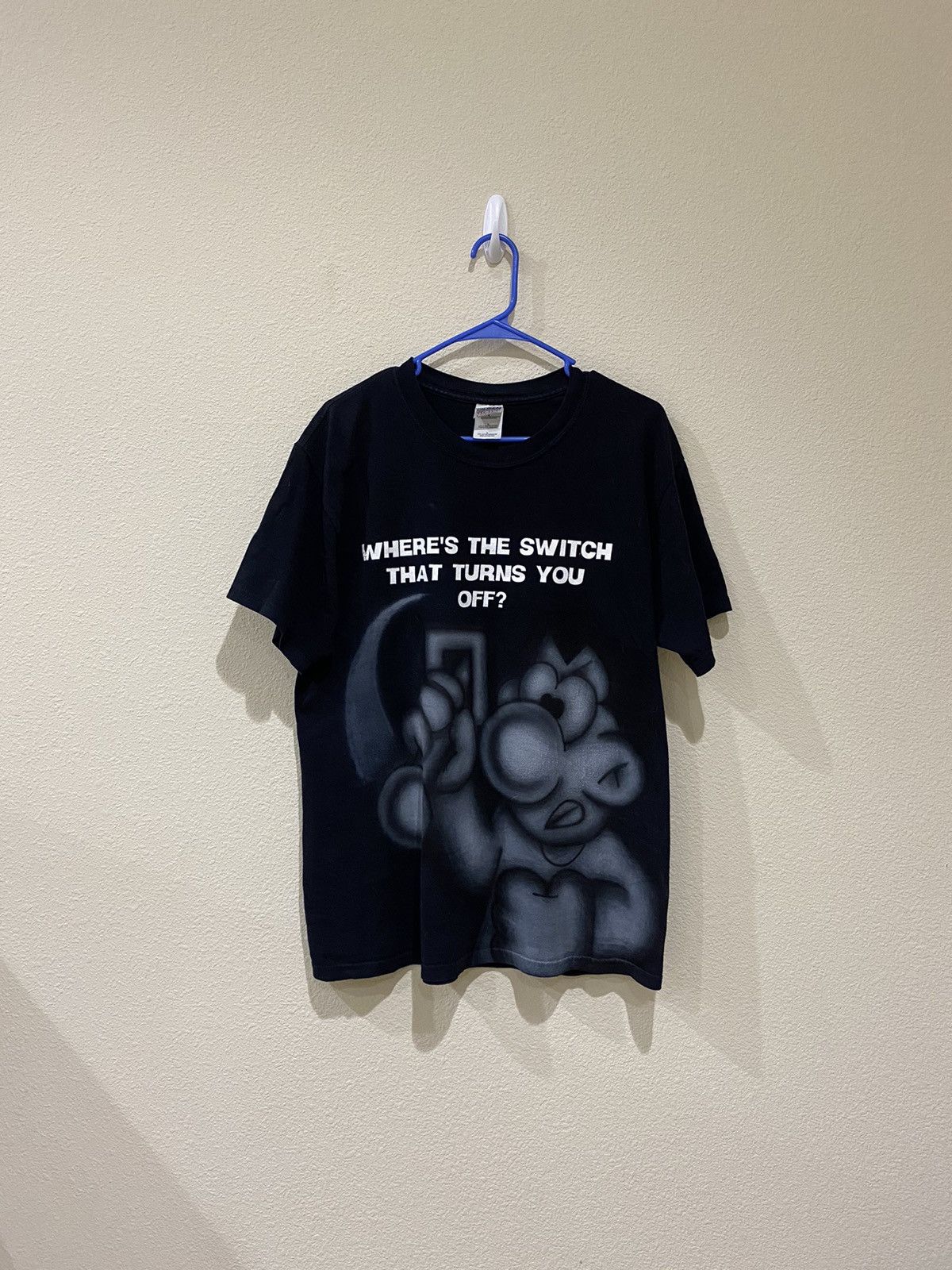Vintage Atticus Torre “Turn Off” 1/1 Airbrush Tshirt | Grailed