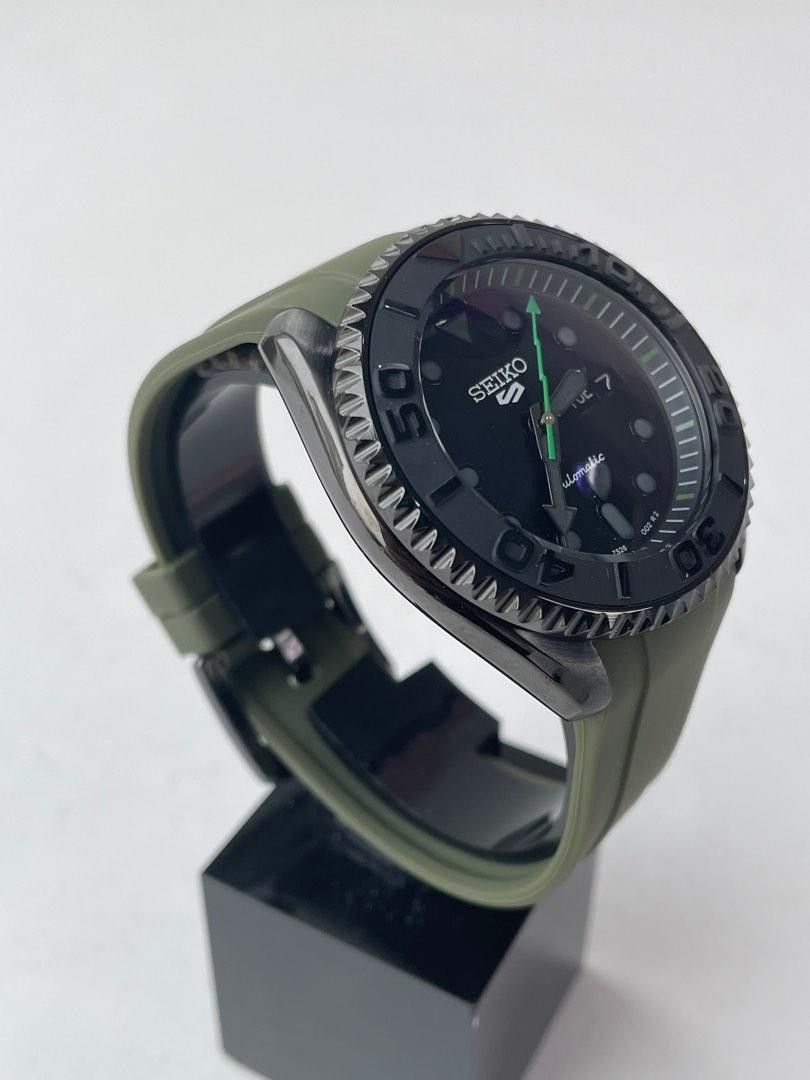 Custom RARE Custom Seiko Mod Watch Olive Black SKX Stealth 42MM | Grailed
