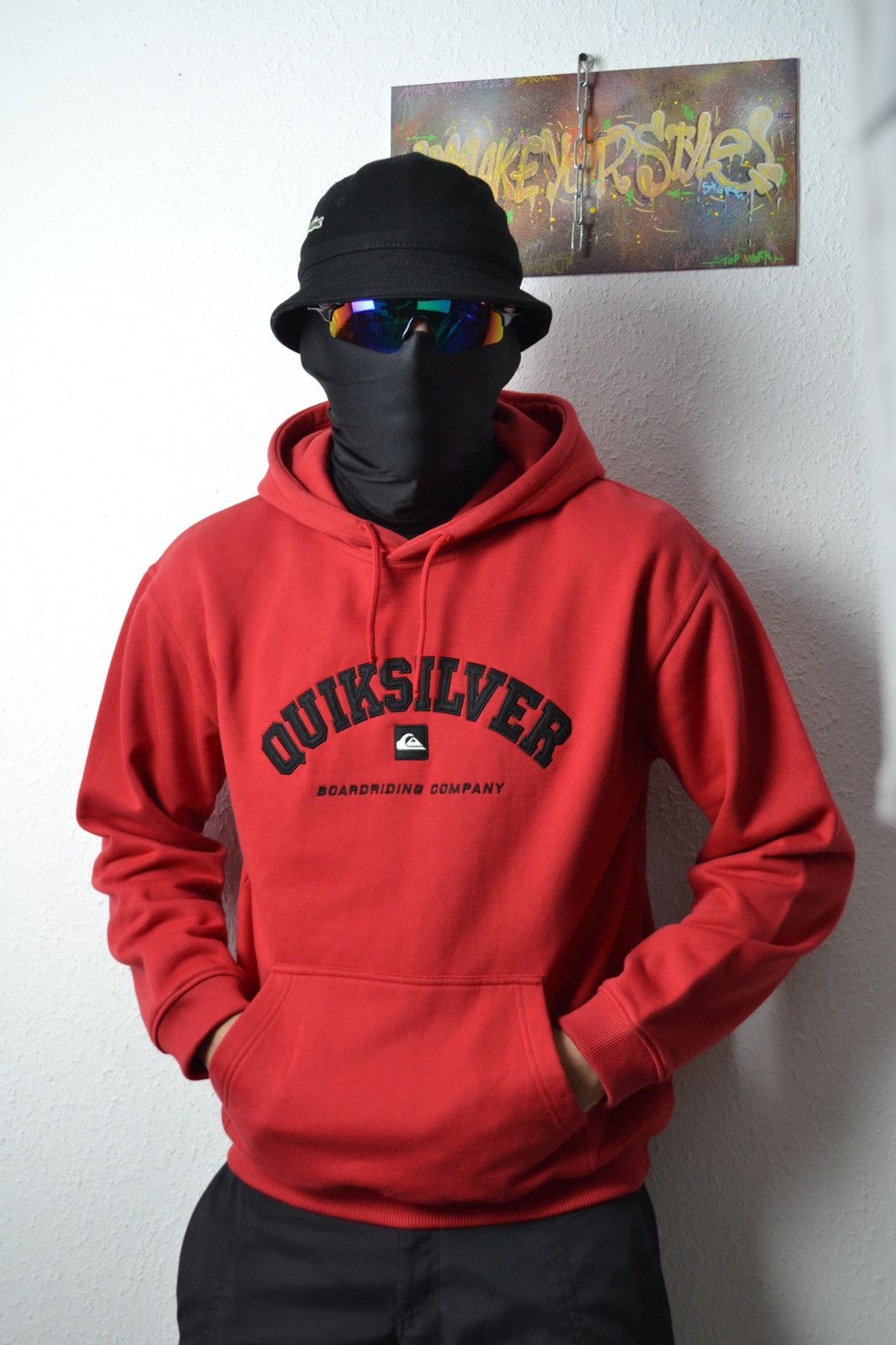 Vintage Quiksilver Vintage Y2K Surfing Style Red Hoodie | Grailed