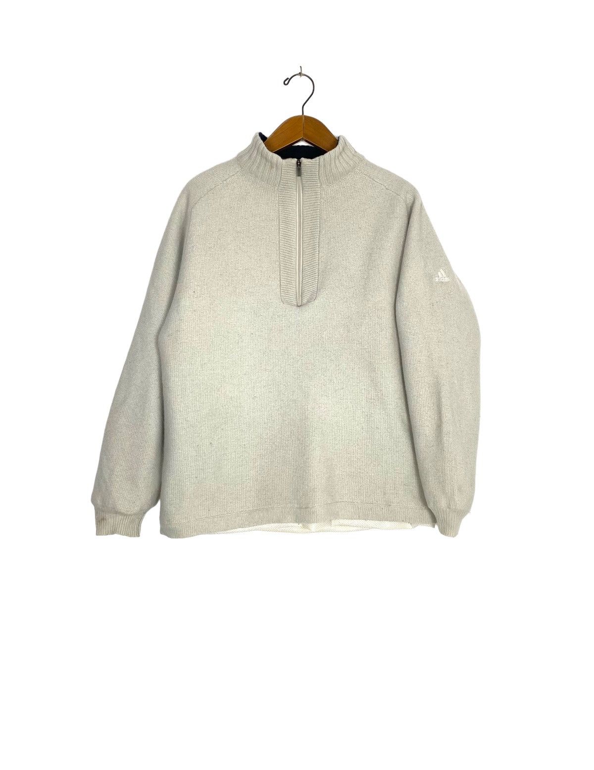Adidas Rare‼️ Adidas Turtle Neck Fleece Zipper Embroidery Small Logo ...