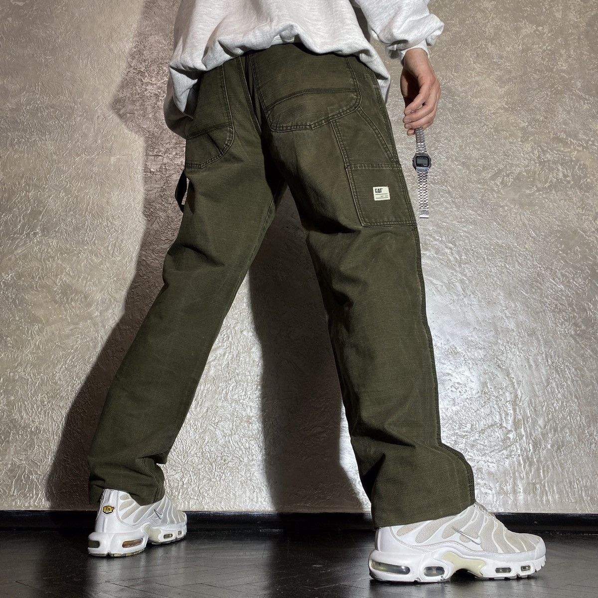Vintage CAT Carpenter Vintage Faded Work Pants Y2K Rare 31x32 Olive ...