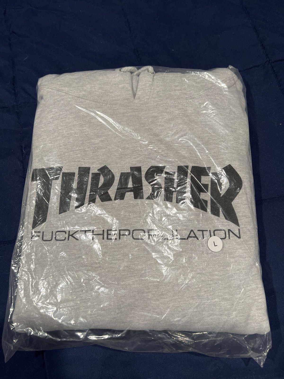 Thrasher Heather Grey FTP + Thrasher logo pullover size L | Grailed