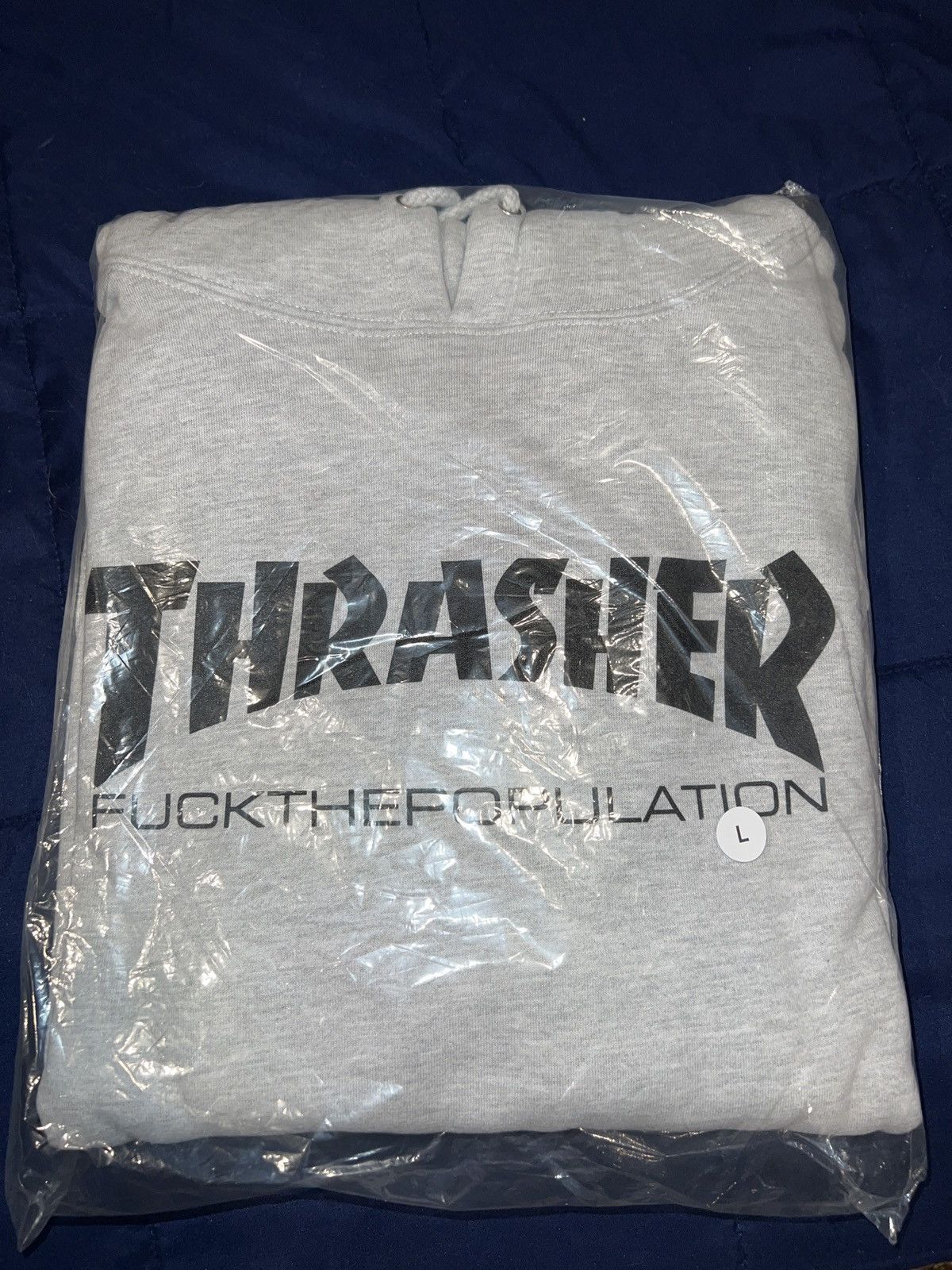 Thrasher Heather Grey FTP + Thrasher logo pullover size L | Grailed