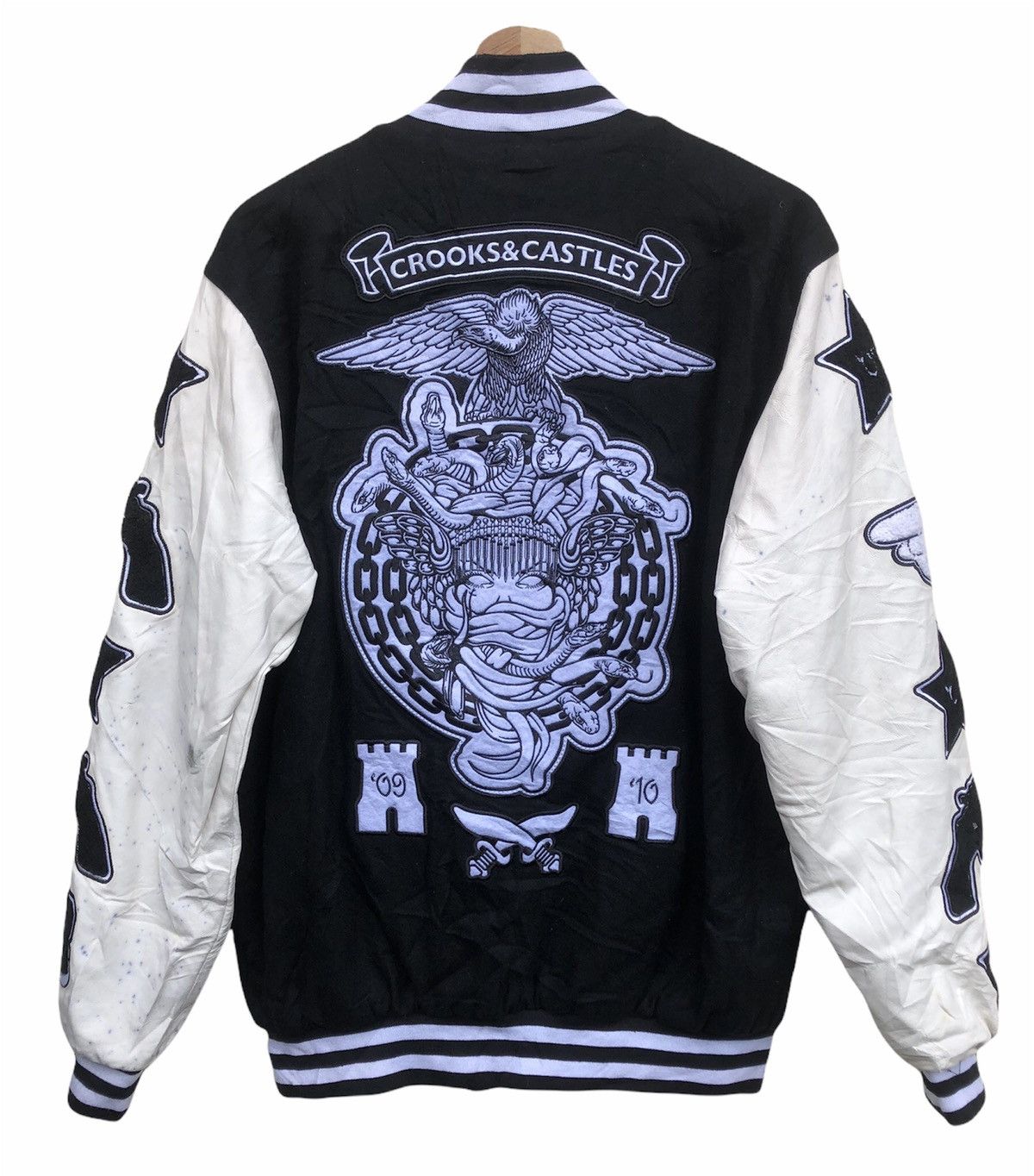 Crooks & Castles Vintage90’s🔥Crooks & Castles🔥Varsity Jacket Leather ...
