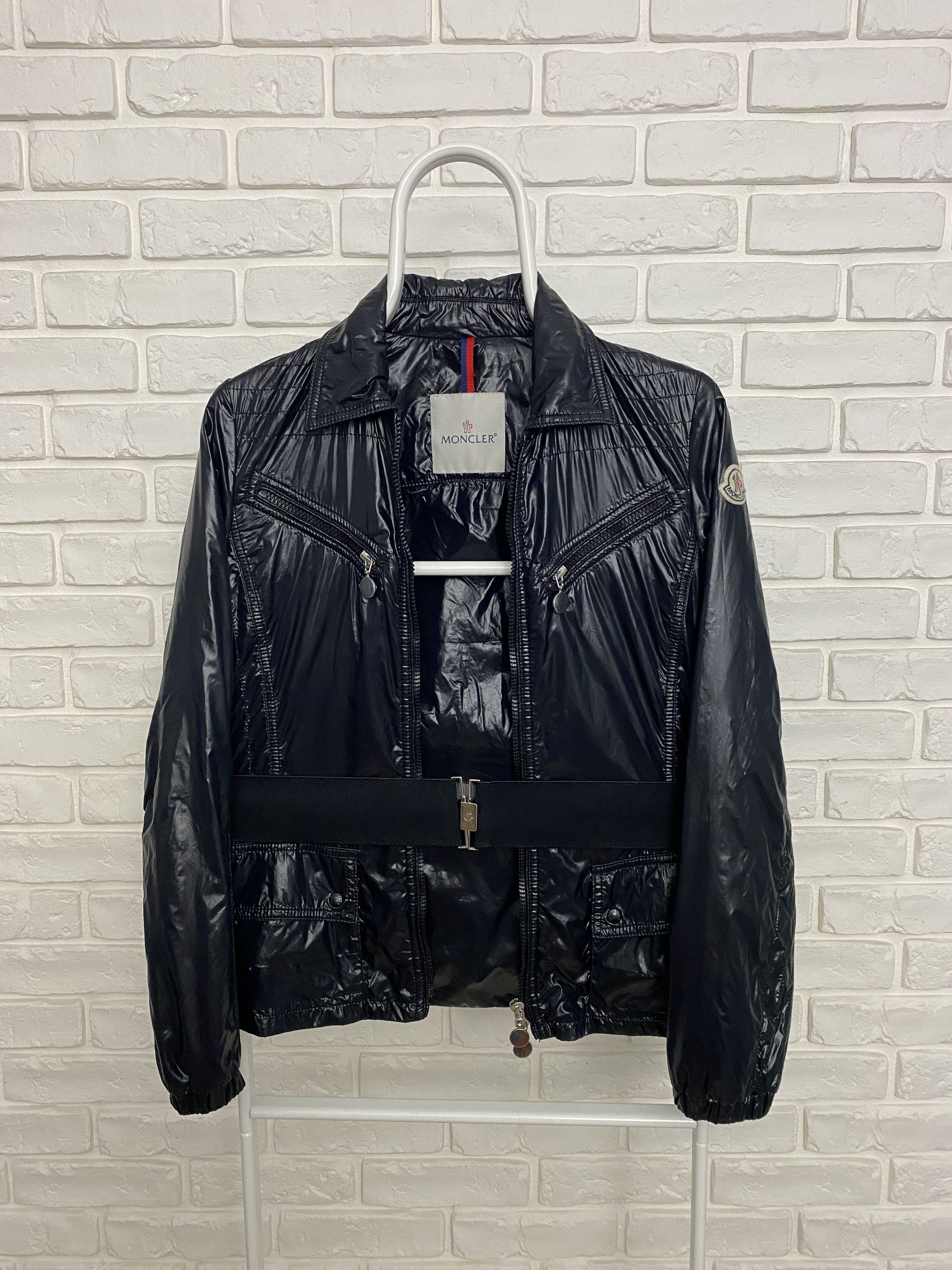 Moncler Moncler Lightweight Jacket Size 1 Navy Blue Small Logo Belt ...