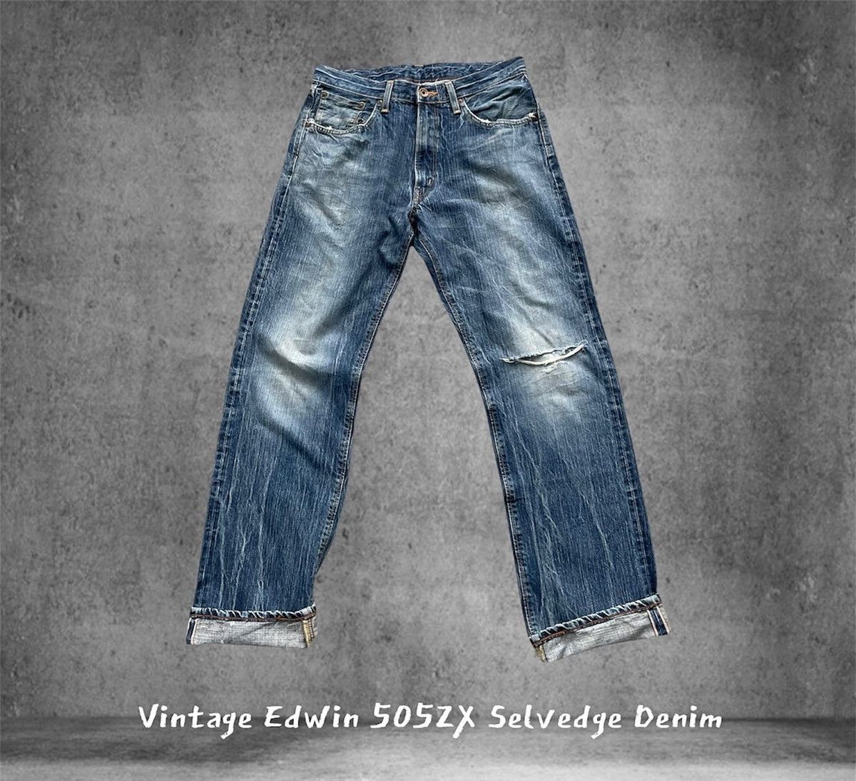 Distressed Denim × Edwin × Vintage Vintage Edwin 505ZX Selvedge Aging Distressed | Grailed