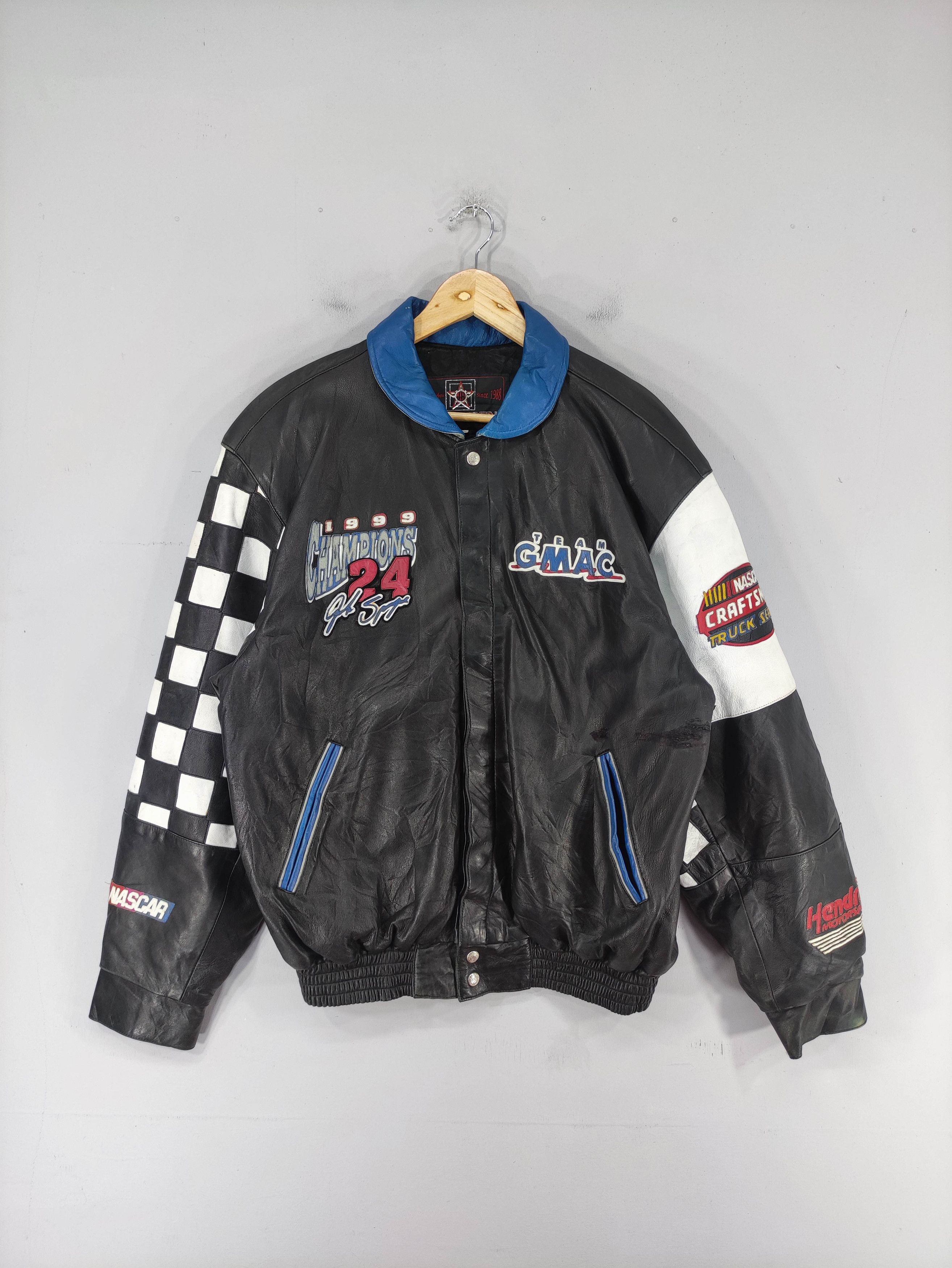 Leather Jacket × NASCAR × Vintage Vintage Nascar Leather Jacket Big ...