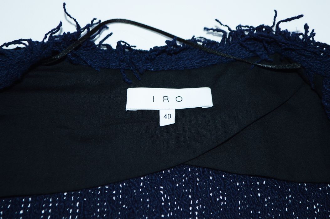 Iro IRO Paris Shavani Blue Knit Fringe Trim Blazer Size 40 | Grailed