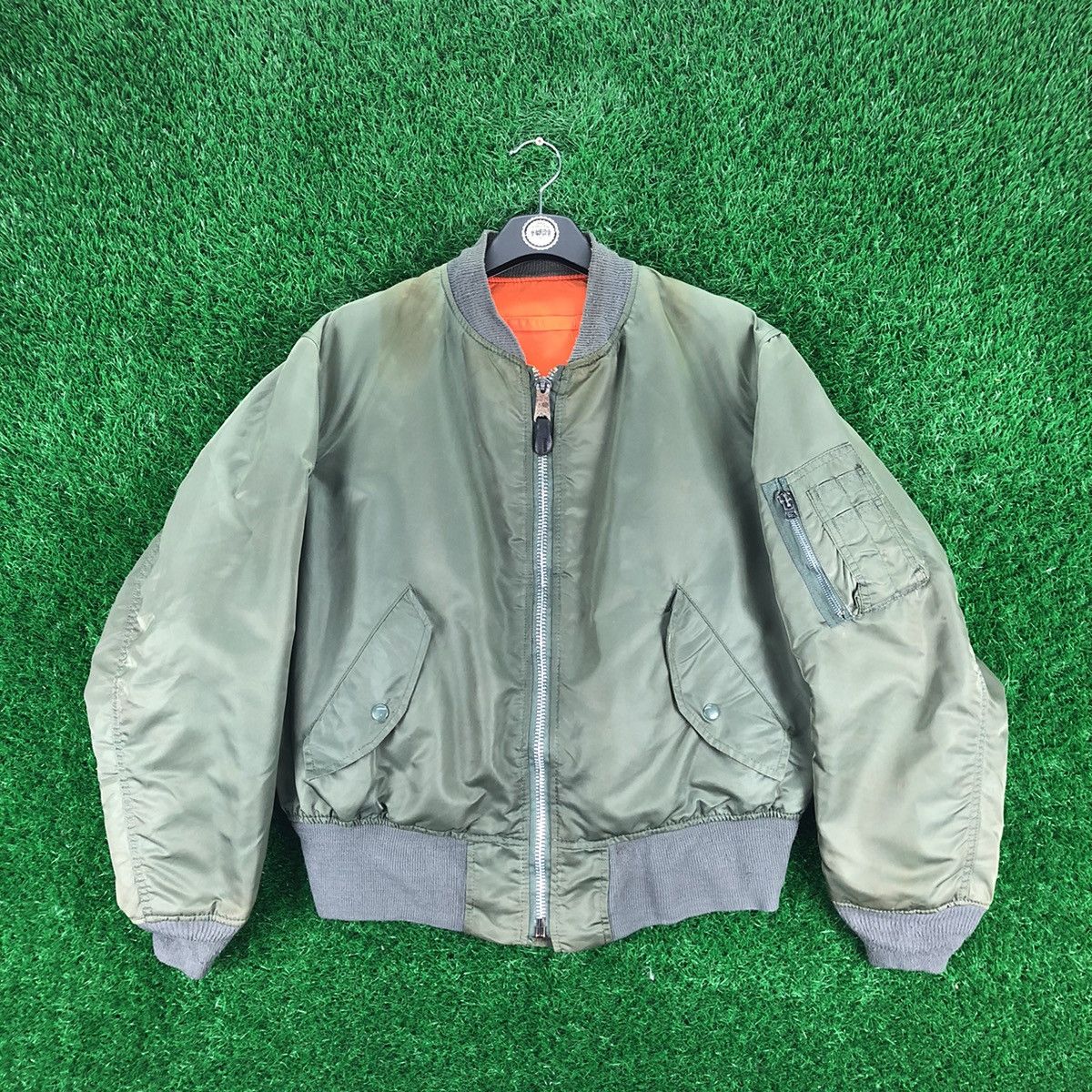 Alpha Industries × Bomber Jacket × Ma 1 Vintage Alpha Industries Bomber Jacket MA-1 Ideal Zipper ...