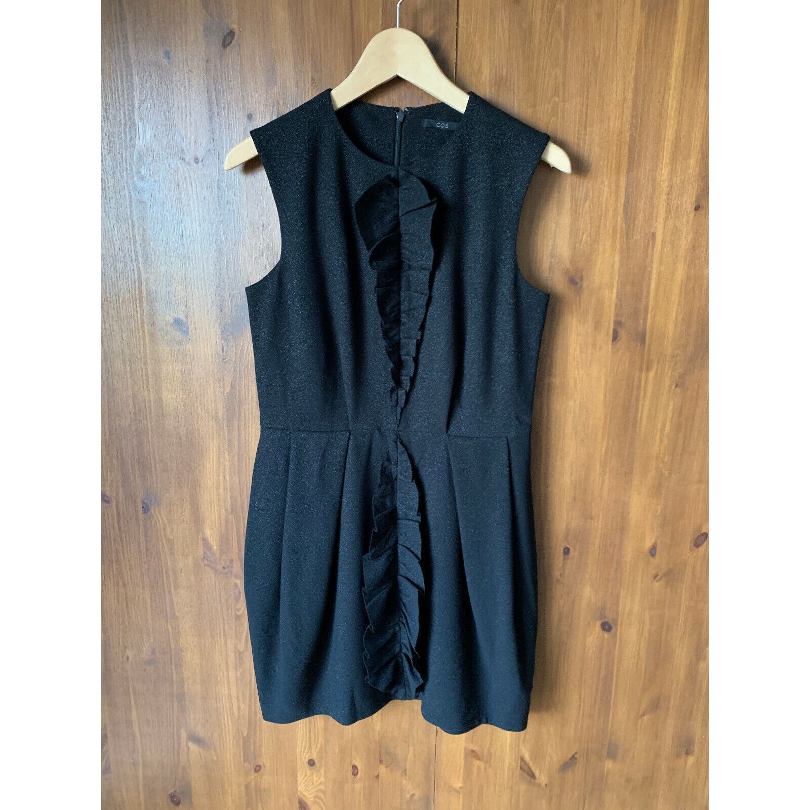 Cos COS SHIFT DRESS Black Frill Front Tailored Work Office UK 12 / 38 ...