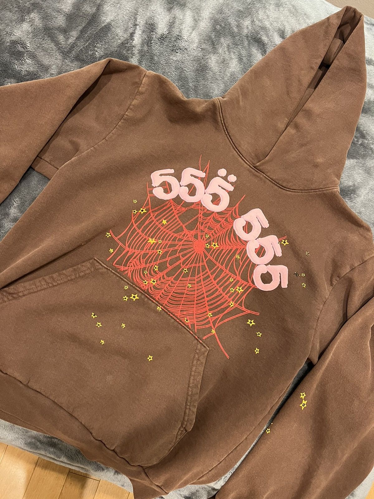 Spider Worldwide Sp5der Brown 555 Angel Numbers Hoodie Size Medium ...