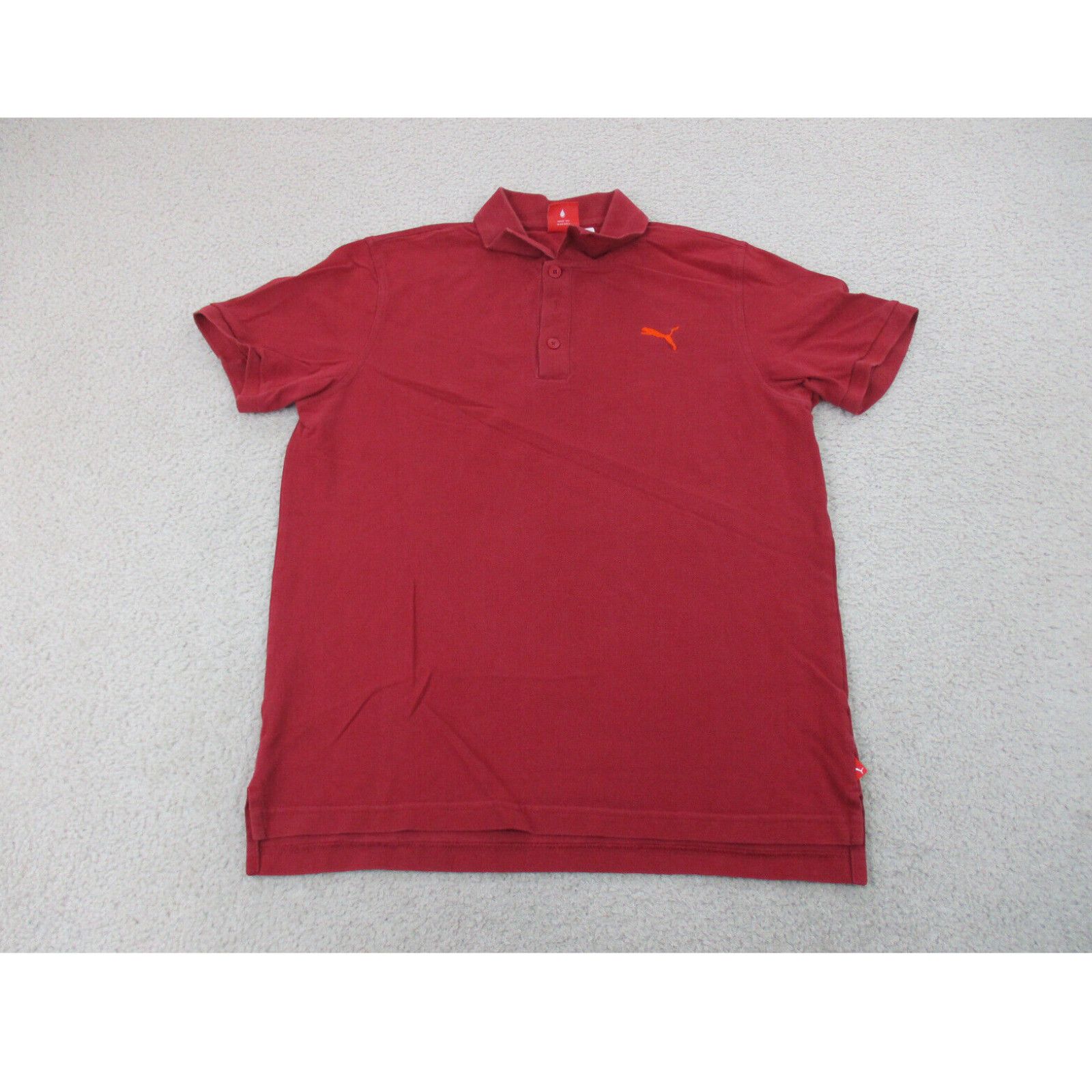 Puma Puma Polo Shirt Adult Medium Red Orange Logo Golf Golfer Outdoors ...