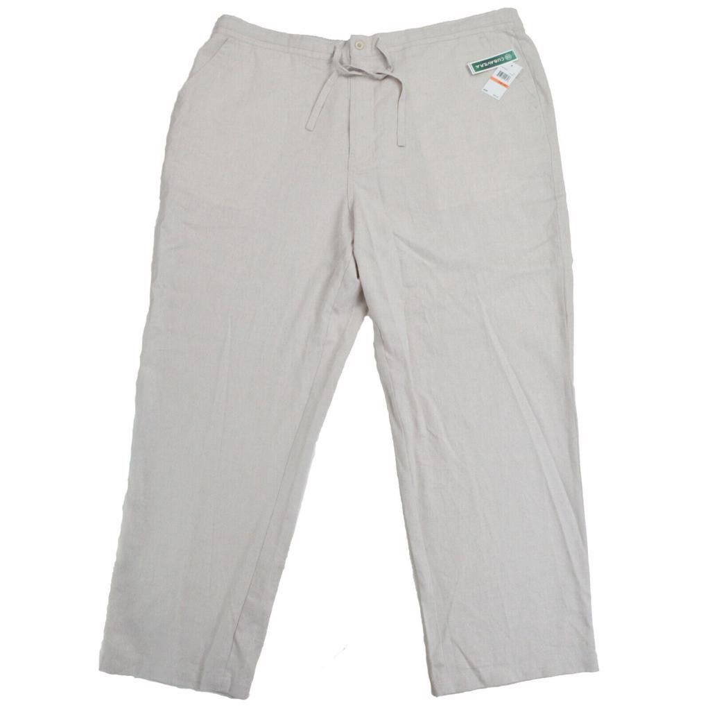Cubavera NEW Cubavera Mens Pants 2XB Natural Linen Blend Drawstring ...